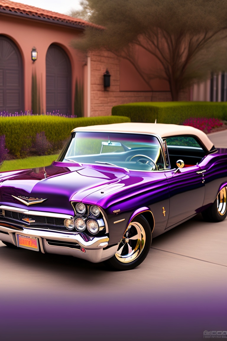 Lexica - Old Royal Purple Chevrolet Impala, crusin, black rims