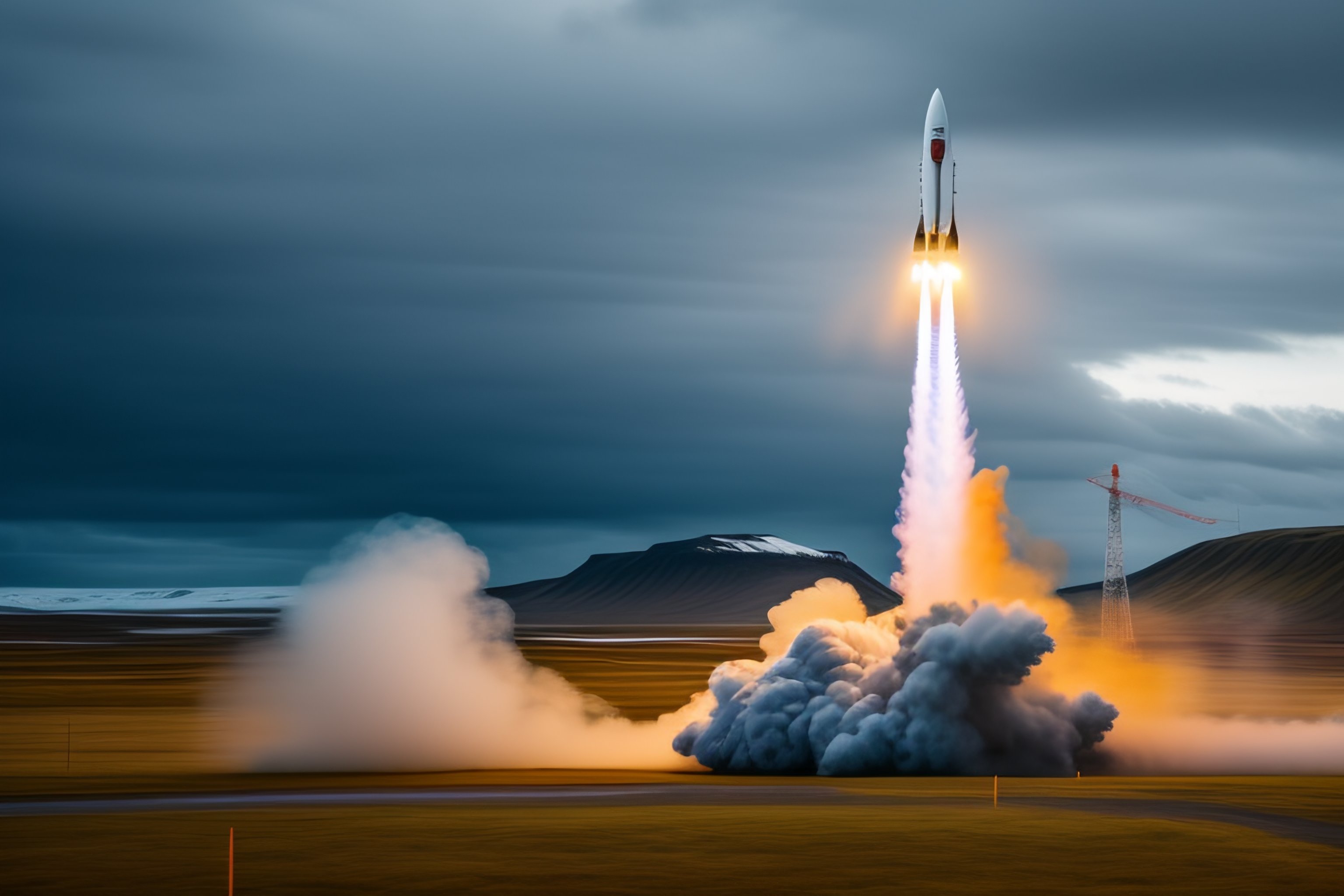 Lexica - A rocket about to launch in iceland