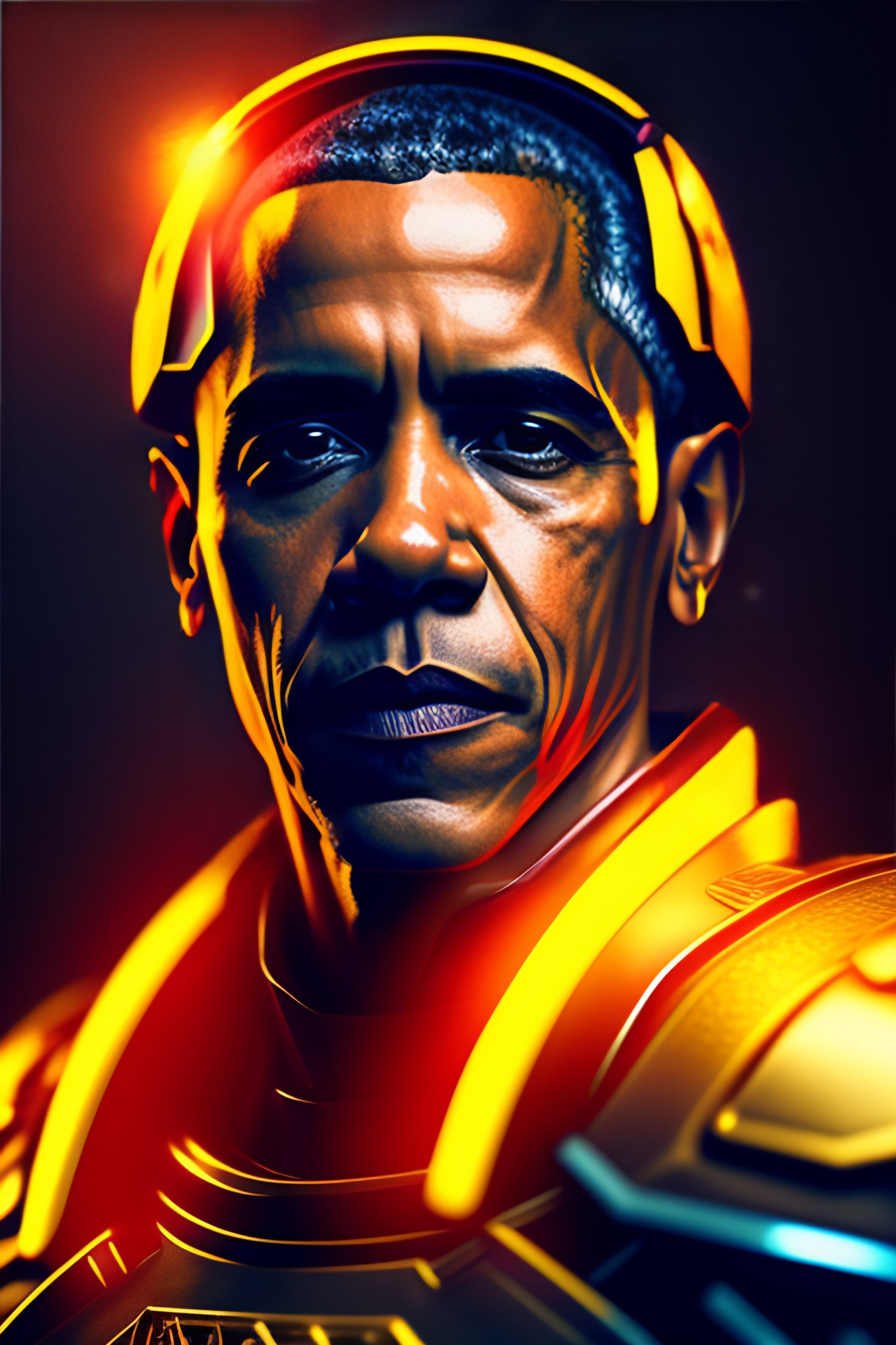 Lexica - A portrait of Barack Obama wearing knight armor, sharp focus ...