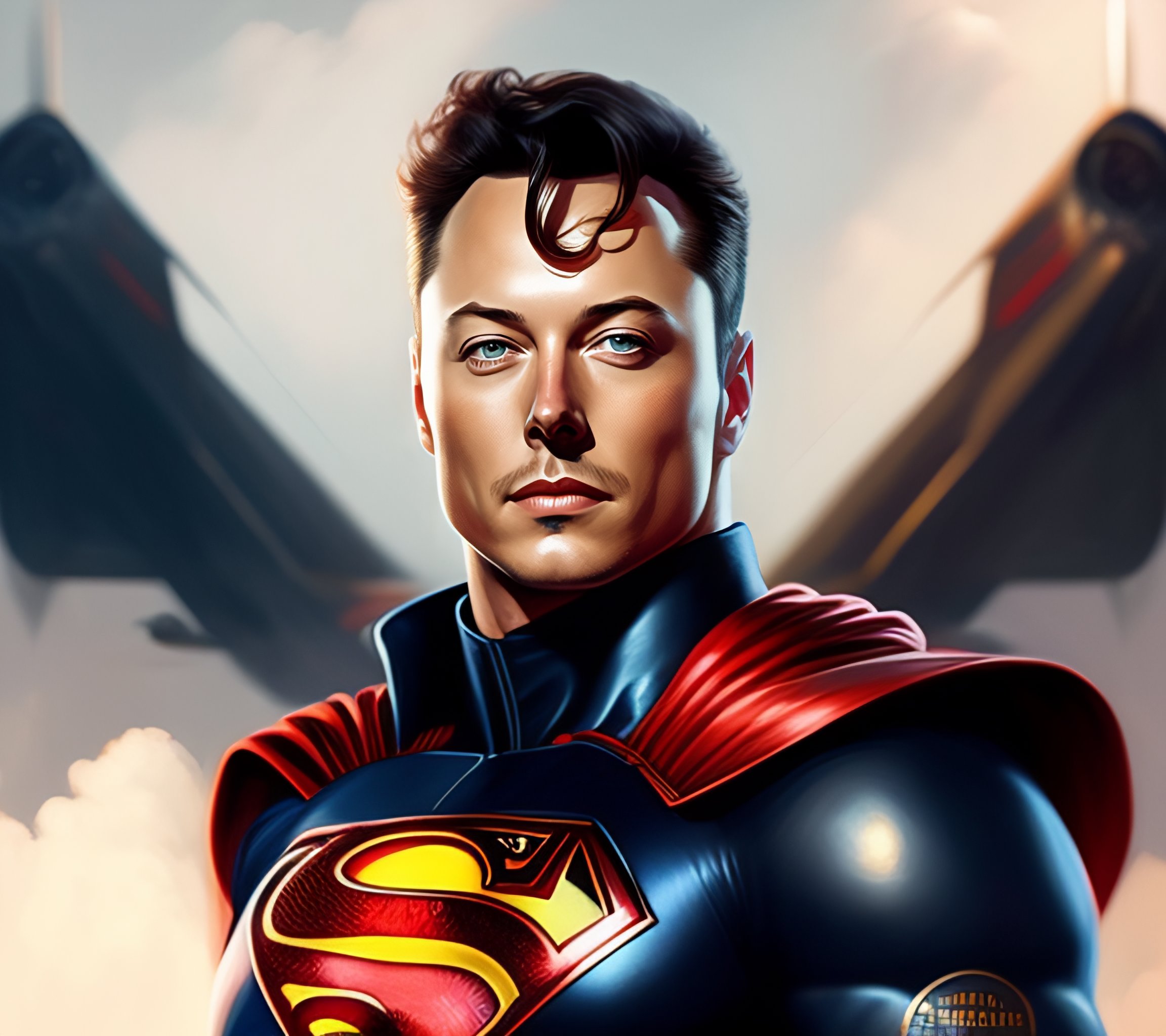 Lexica - Portrait of a elon musk superman, epic, tragic, military art ...