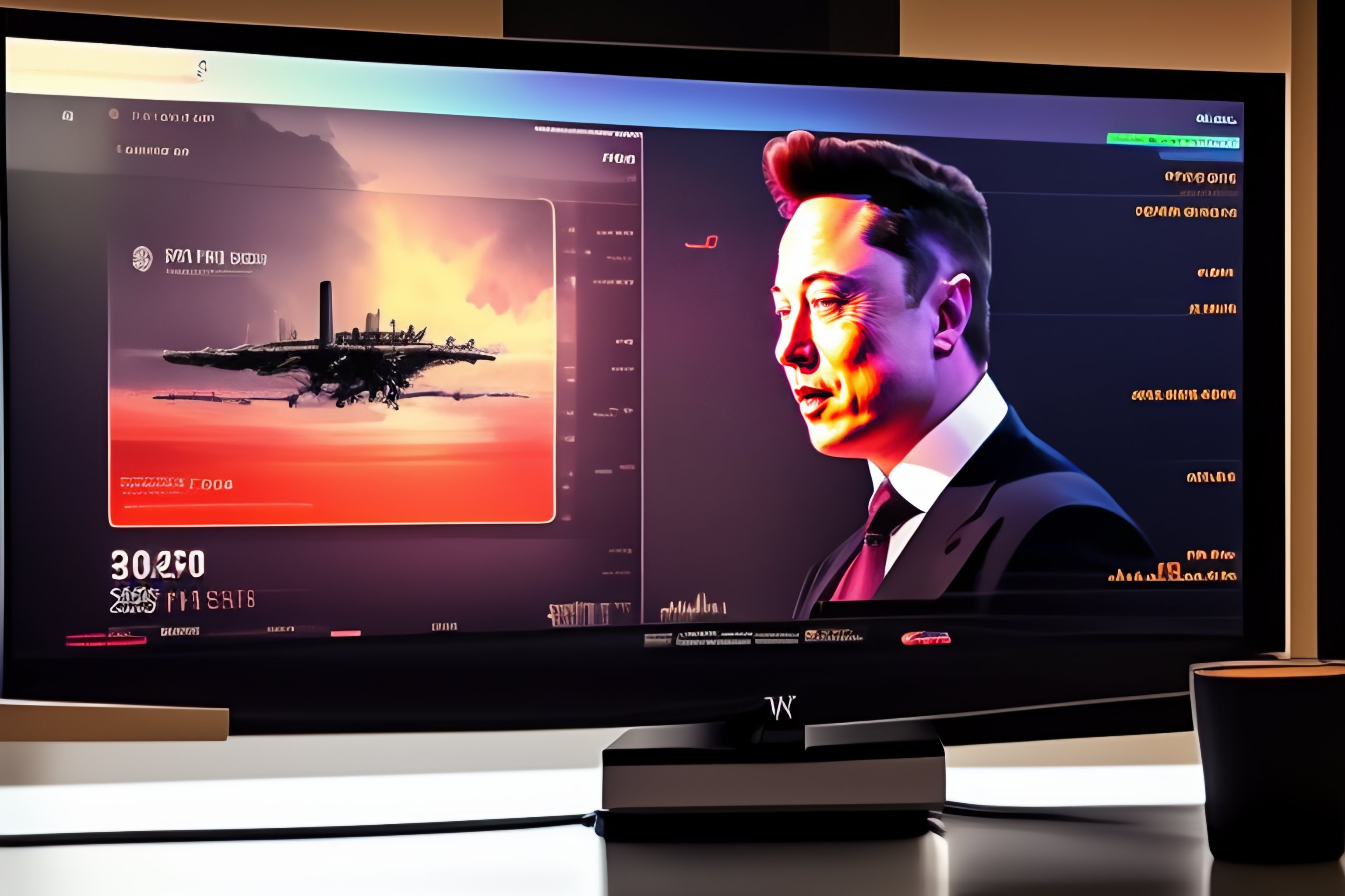 Lexica - Elon Musk watching tesla stock chart on whiteboard collapse ...