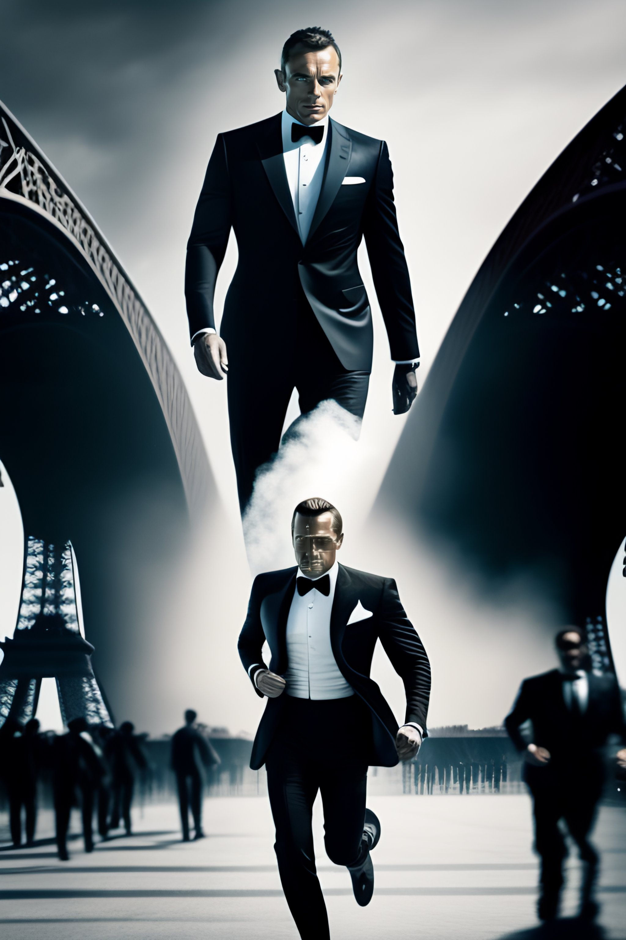 Lexica - James Bond, Danial Graig running away from exploding Eiffel ...