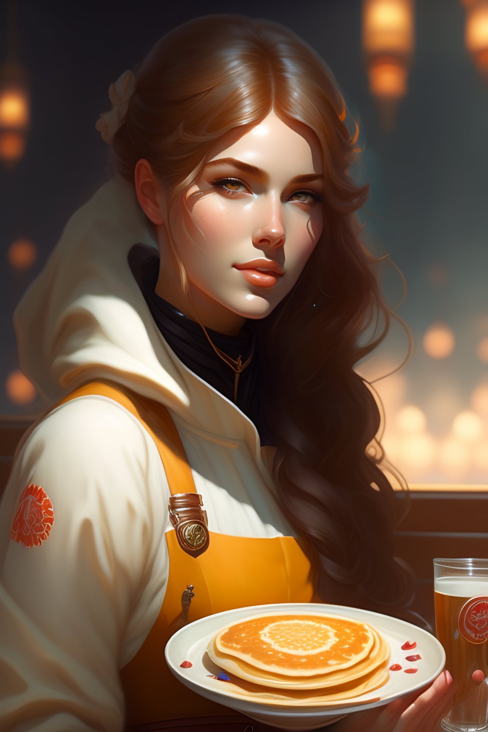 Lexica - Girl eating pancakes, highly detailed, digital painting ...