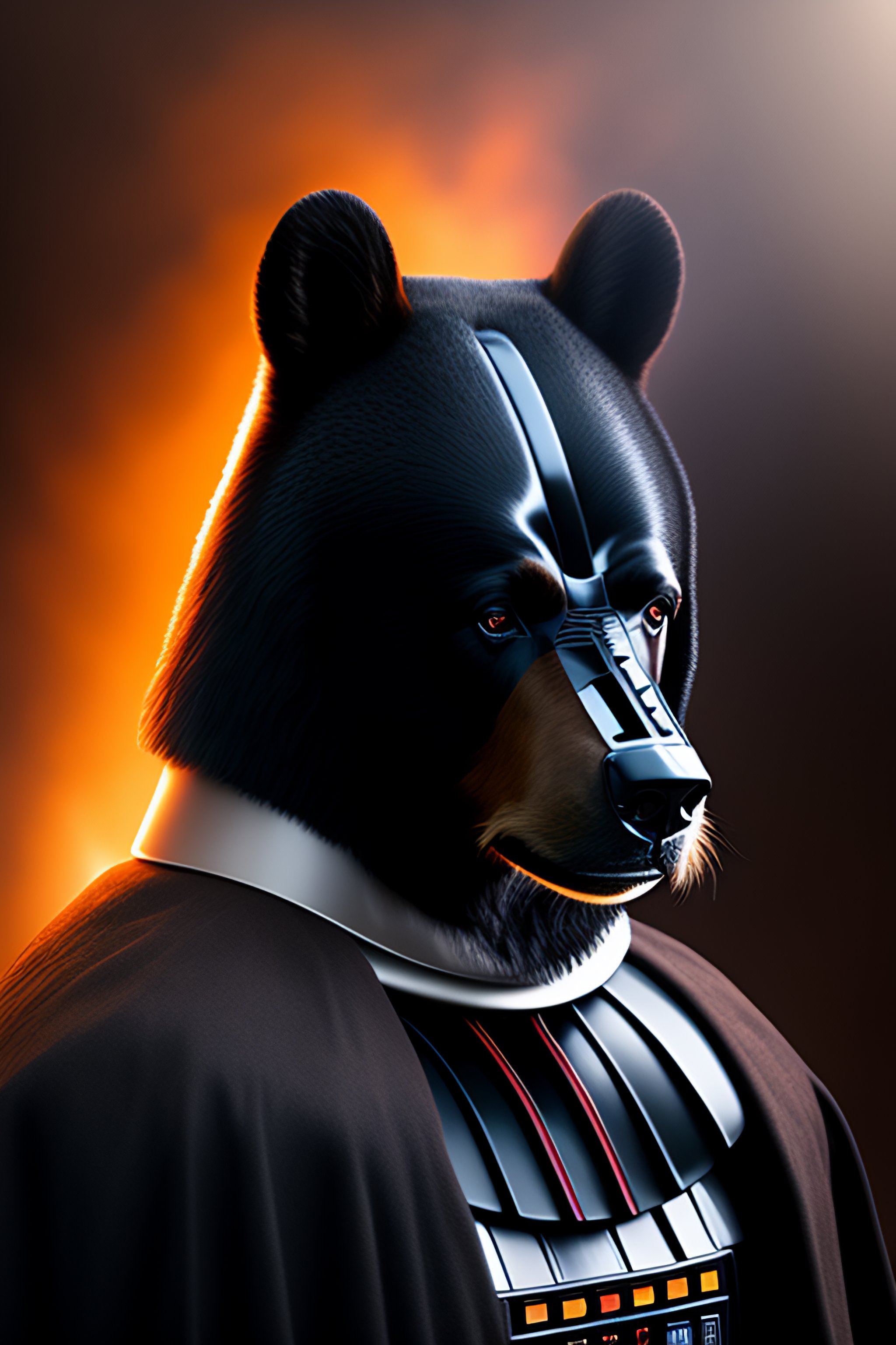 Lexica - Portrait of Darth Vader as a bear