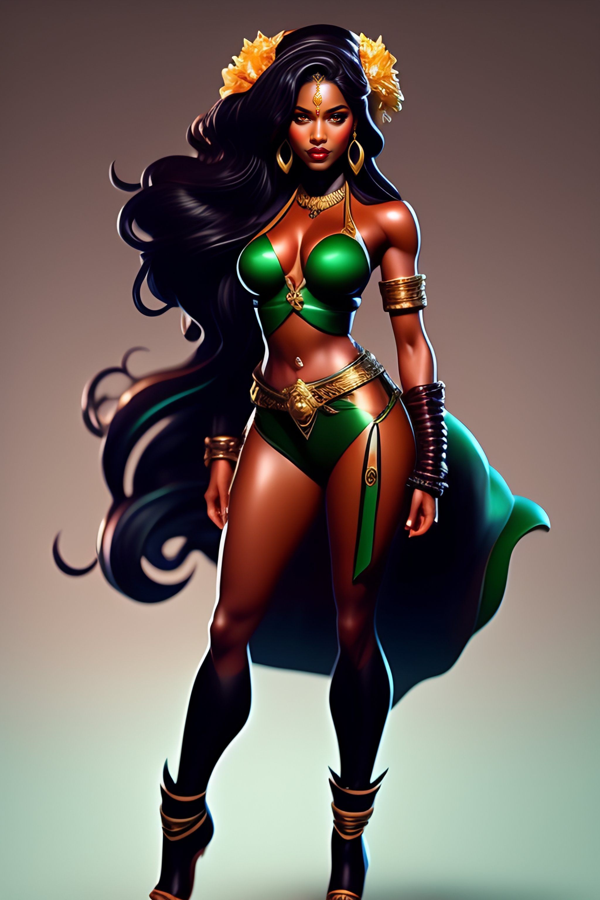 Lexica - Marvel's rogue full body sexy detailed artstation ice cream dripping lacy dark skin ...