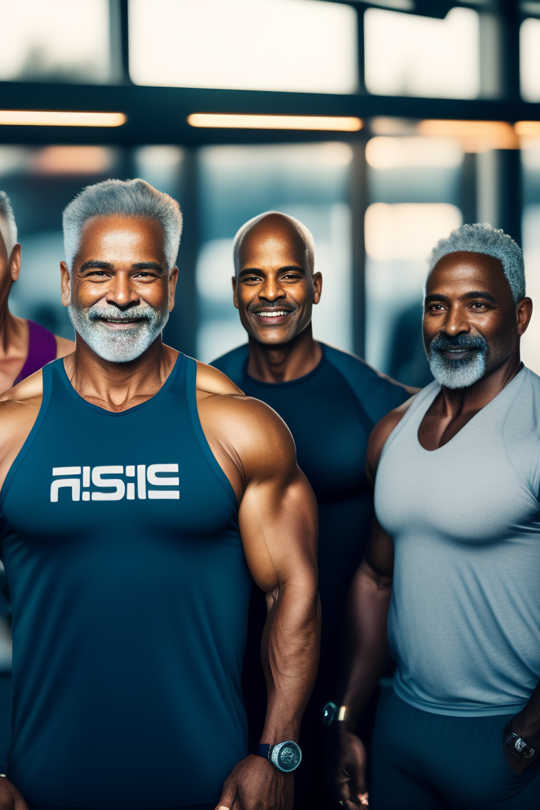 Lexica - Group of diverse middle age men, fitness context, health focus ...