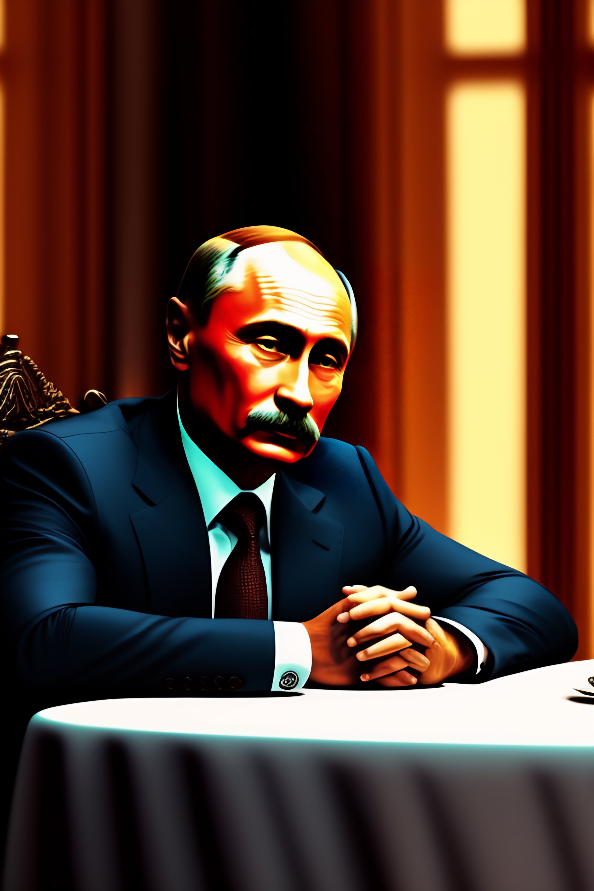 Lexica - Vladimir Putin and Joseph Stalin are sitting at the table ...