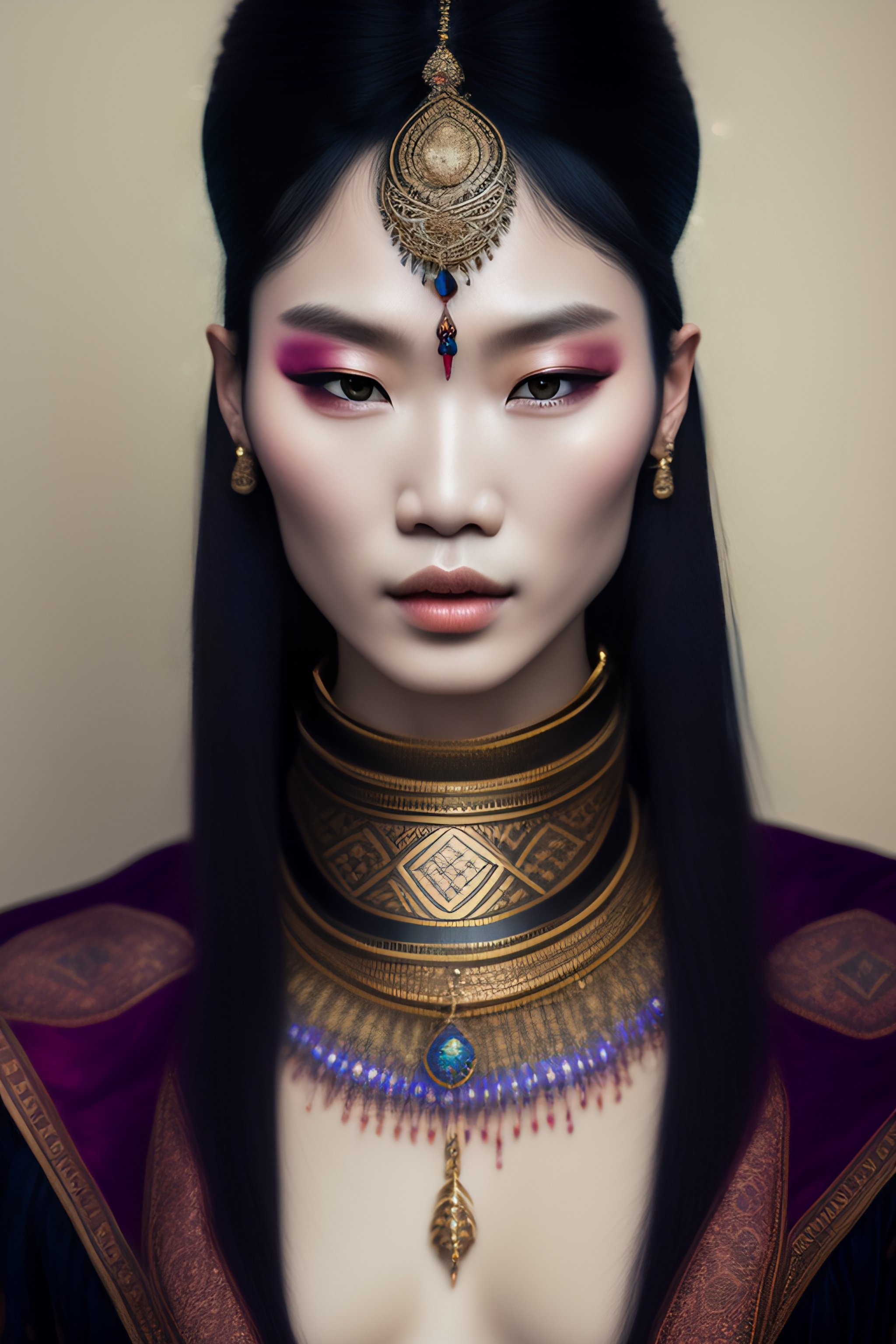 Lexica - A close-up portrait of a Kazurkhan, pale, translucent skin ...