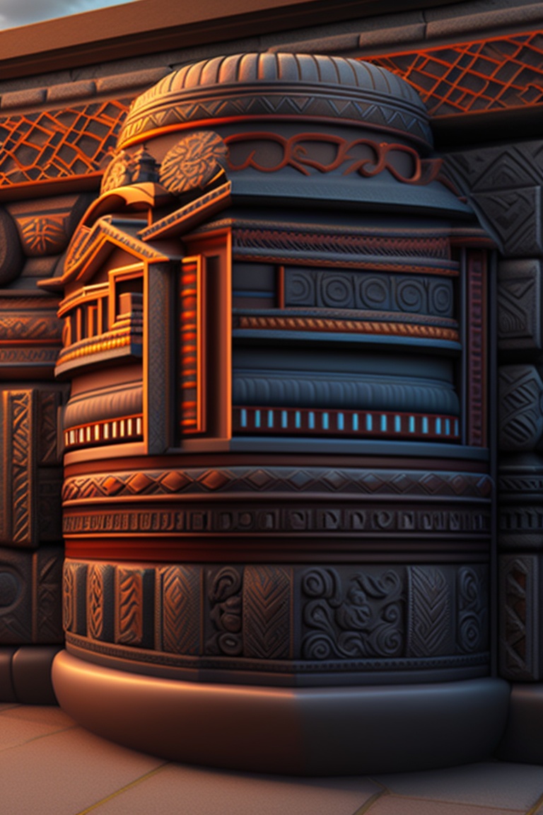 Lexica - Intricate aztec stone wall, HD, 8K, even lighting, monochrome ...