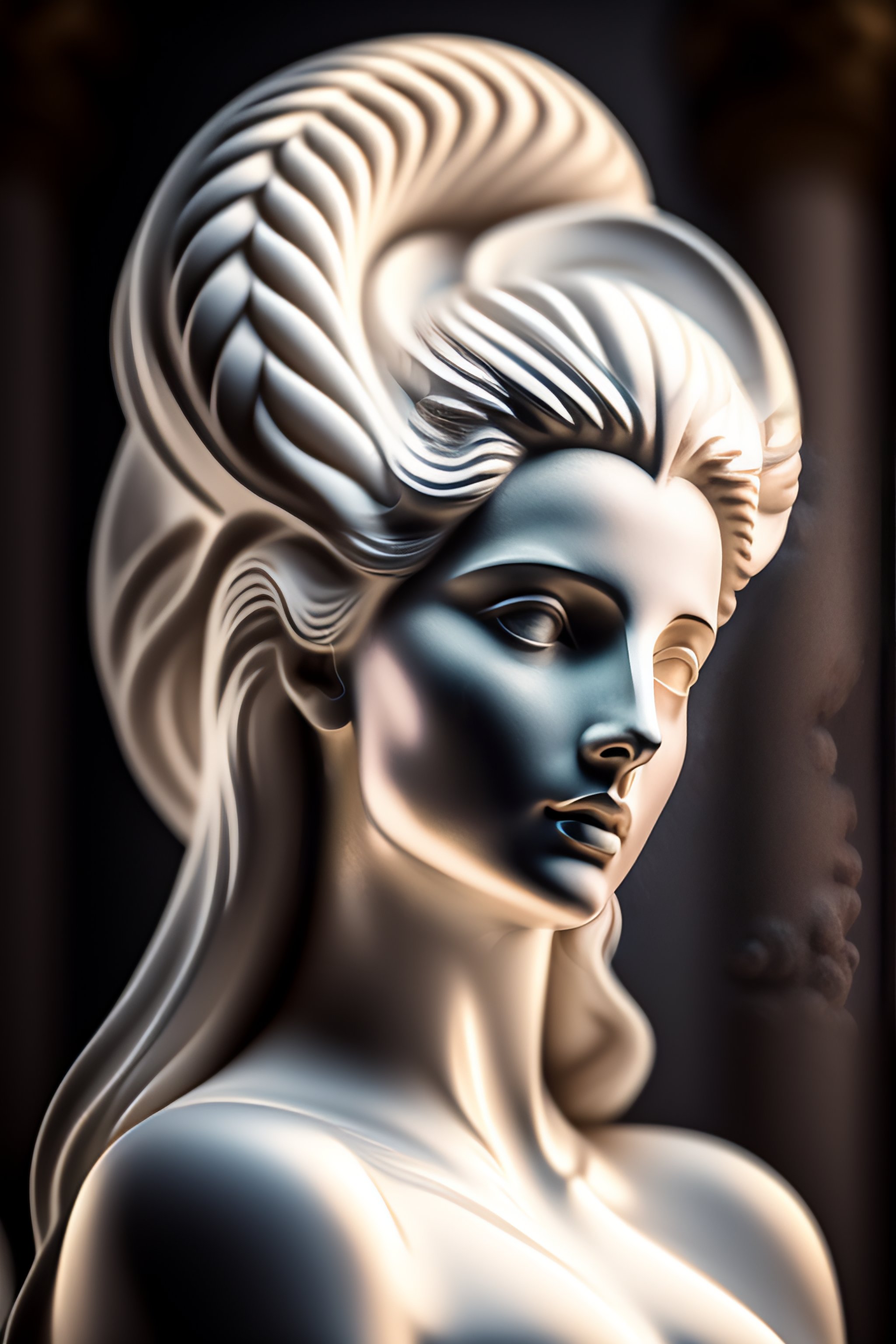 Lexica - Snake hair Woman in the form of a greek sculpture in white ...