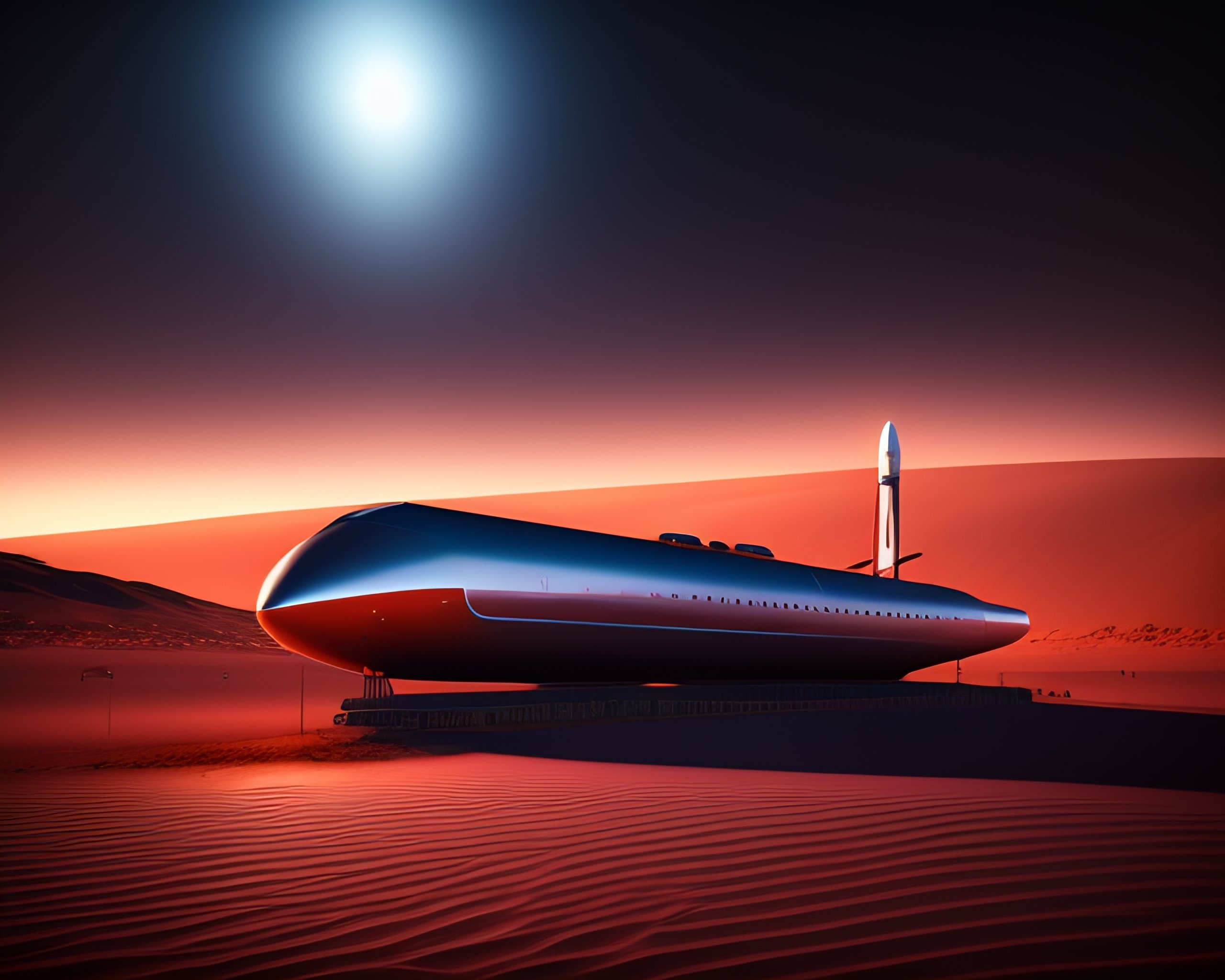 Lexica - 50mm Photograph of SpaceX starship designed by SpaceX landed ...