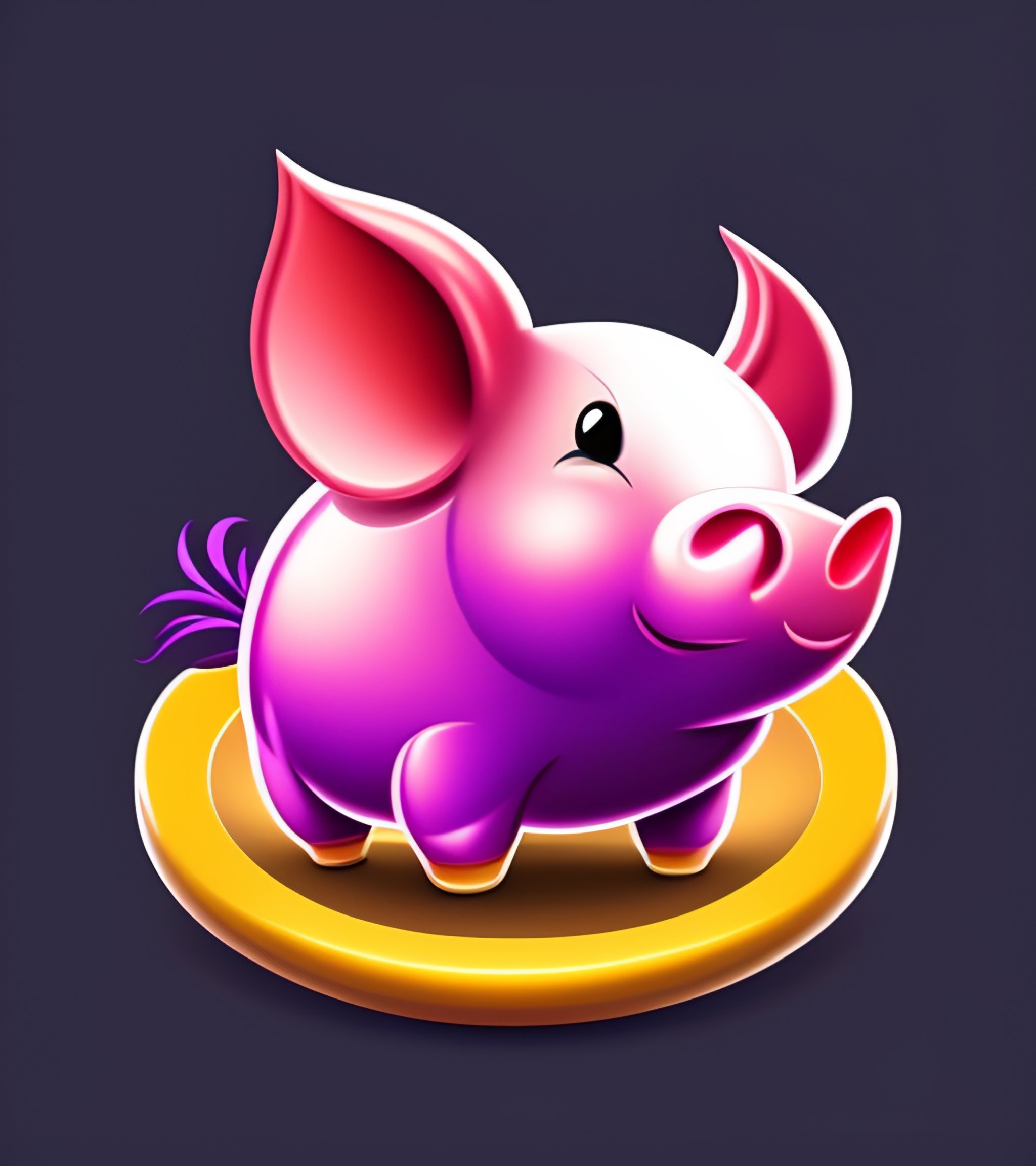 Lexica - Cute flying pig, gambling at casino , cartoon logo, simple, 2d ...