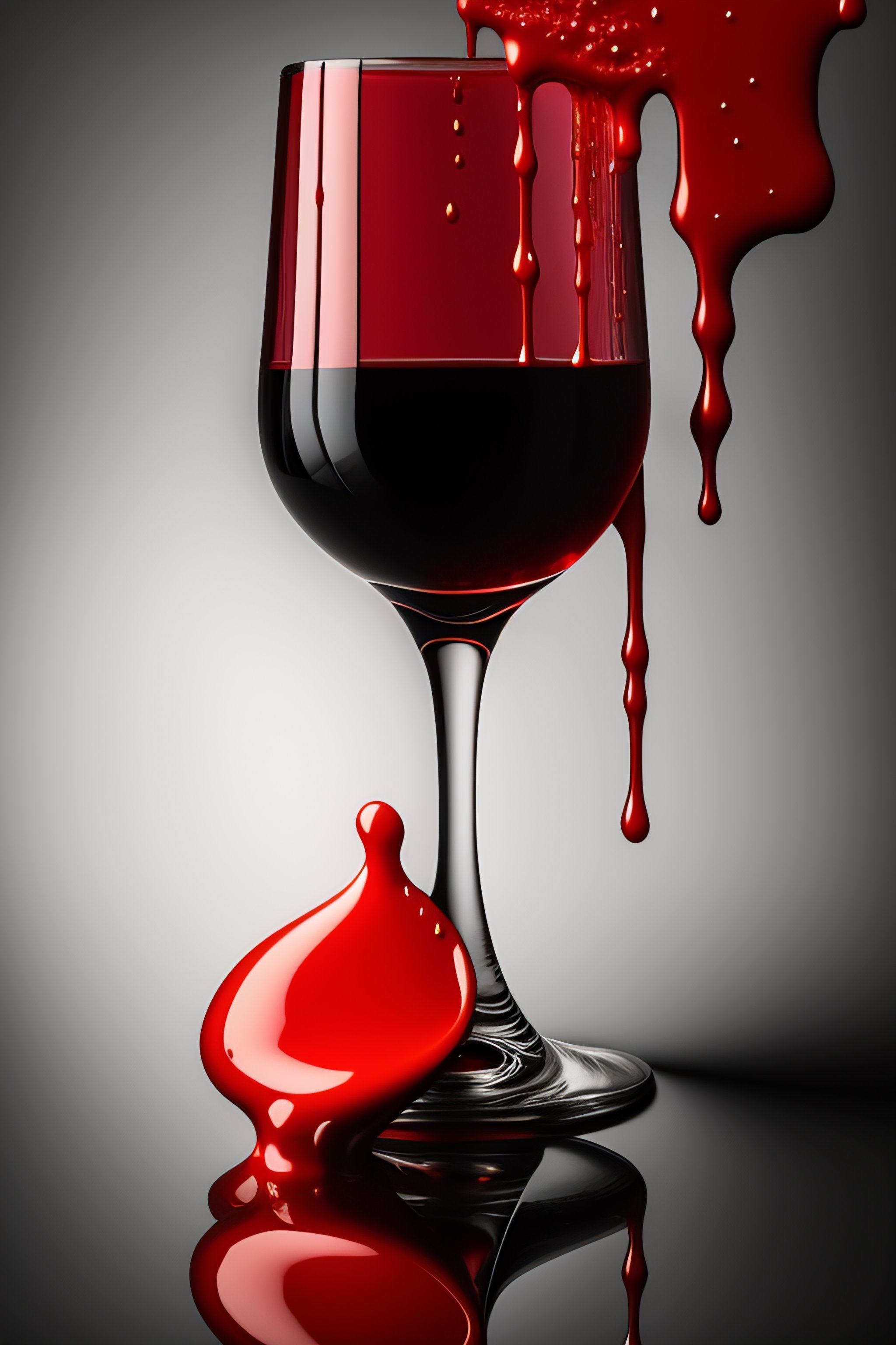 Lexica - Dripping red paint on the figure of a human woman, cheers with ...