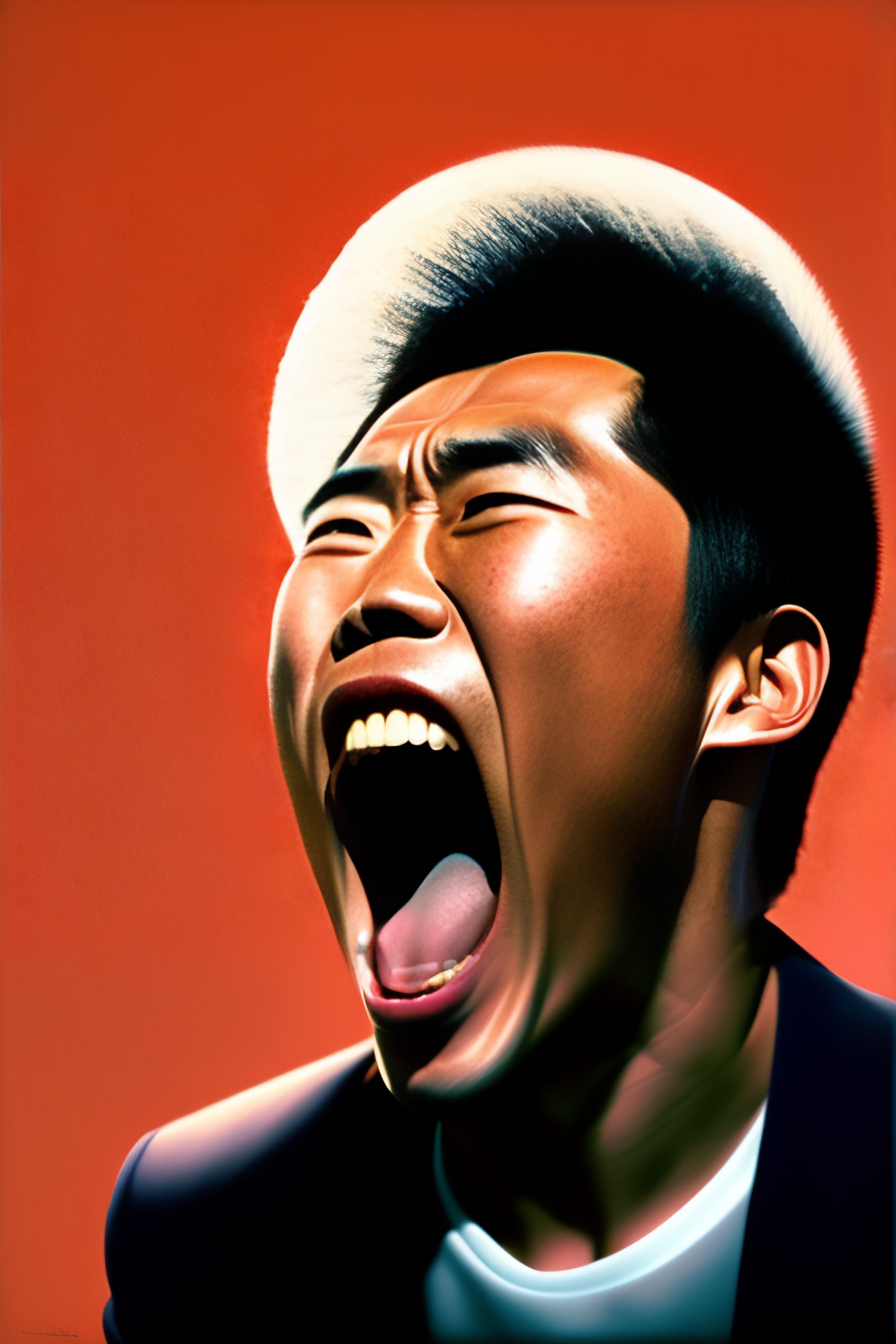 Lexica - Portrait of a asian man screaming