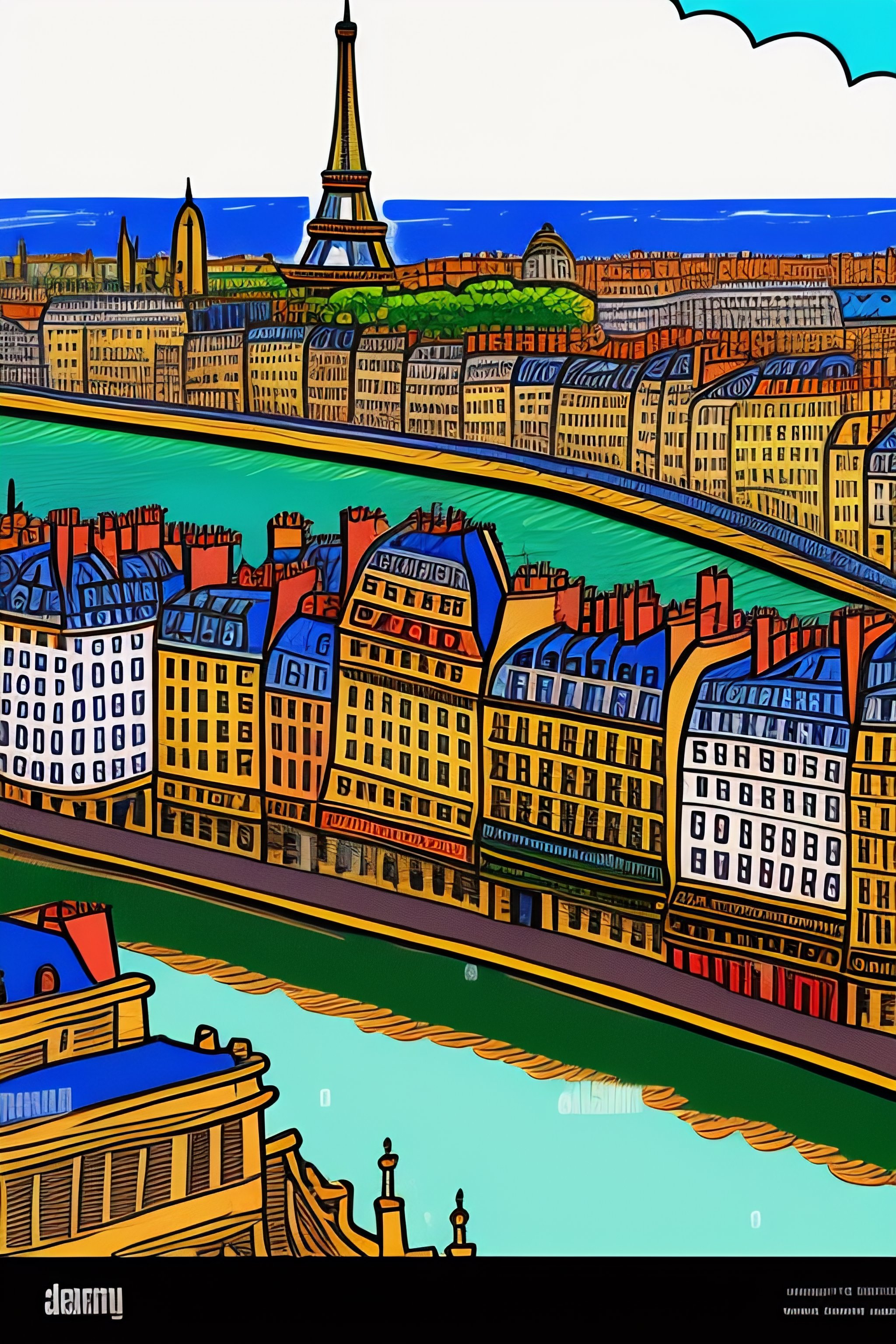 Lexica - Chaotic hand drawing colored sketch illustration retro of ...