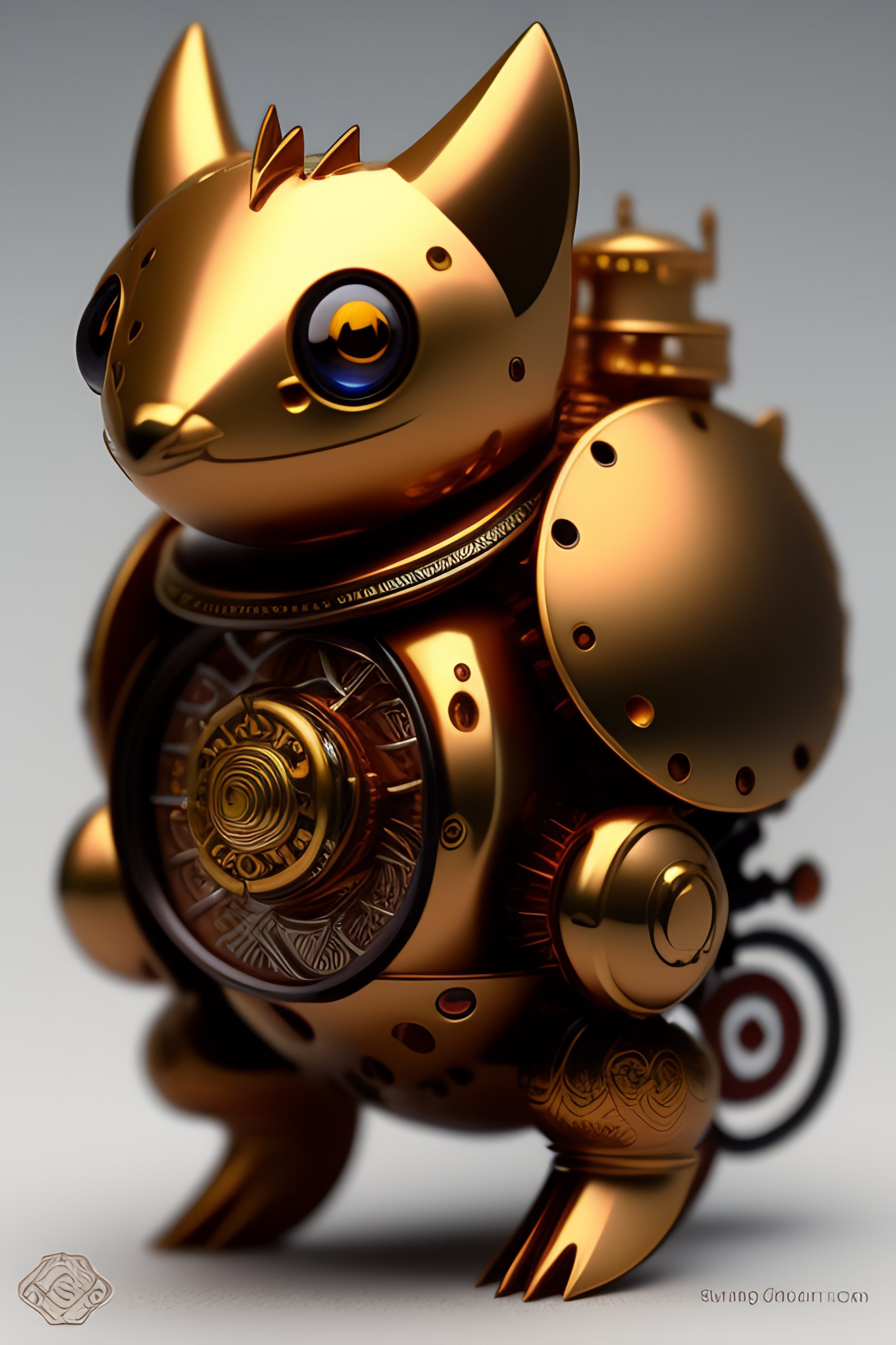 Lexica - Steampunk mechanical pokemon done in a minimalist style