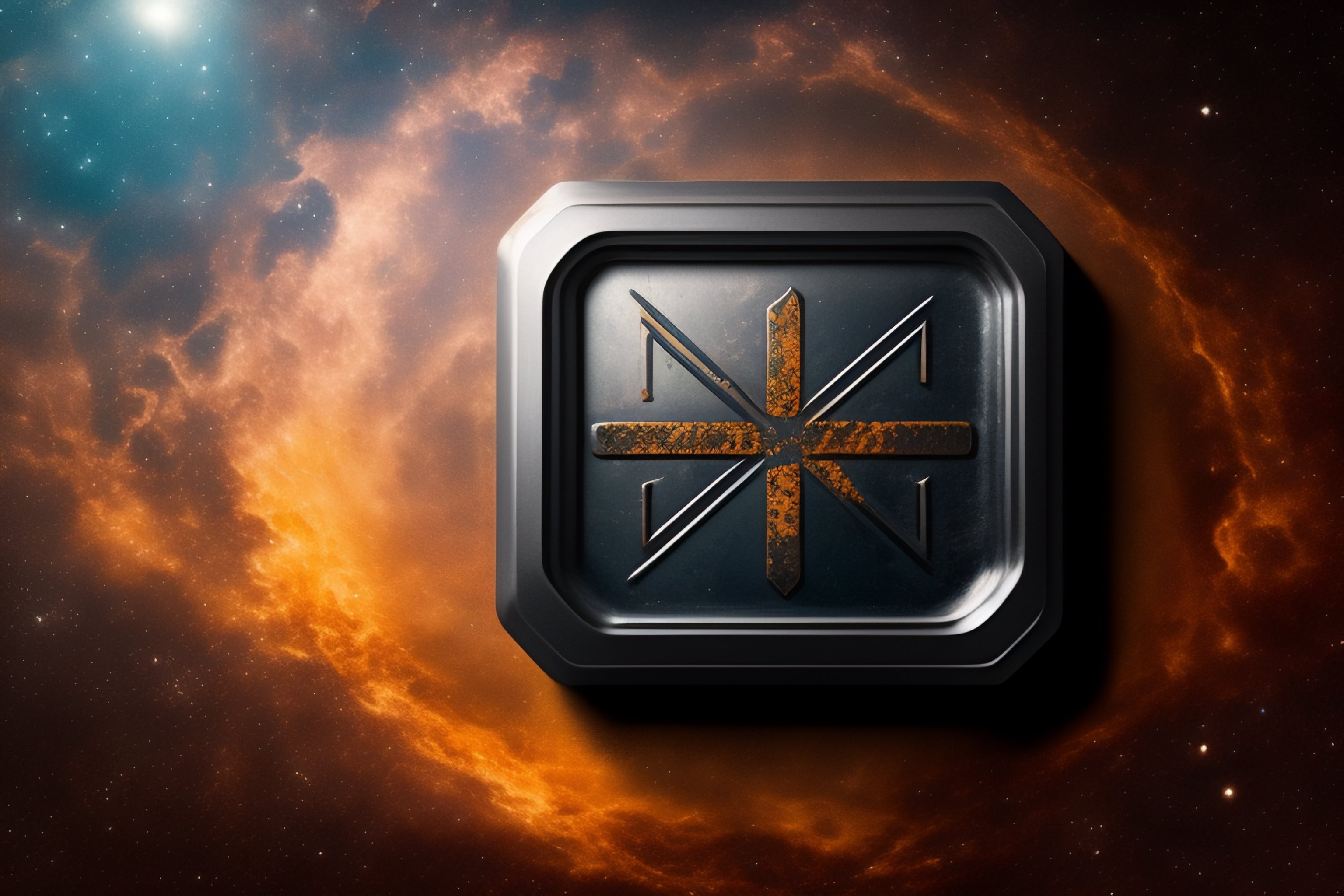 Lexica - Photograph of corroded metal object with markings etched onto ...