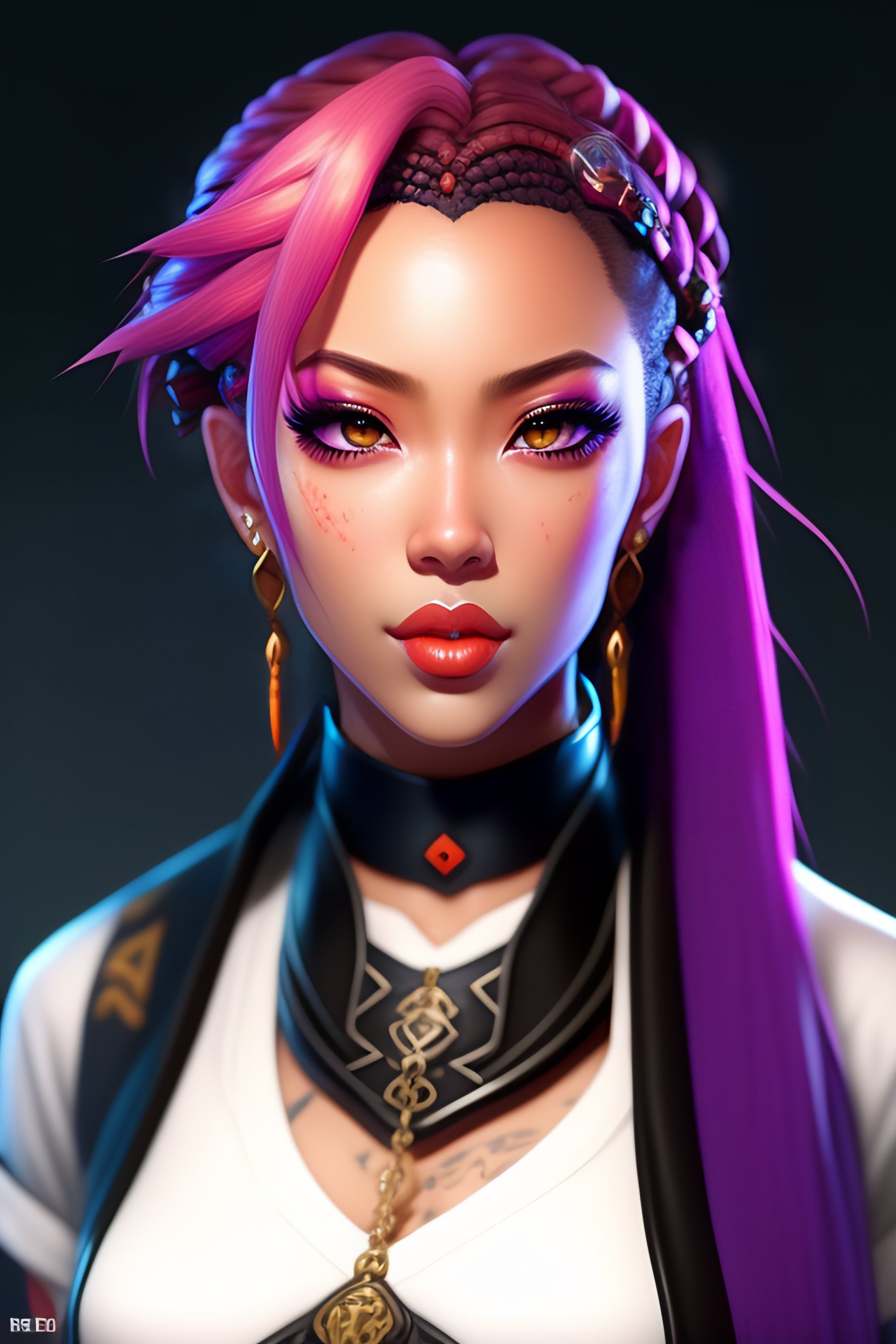 Lexica - Portrait Anime jinx from league of legends braids grunge punk ...
