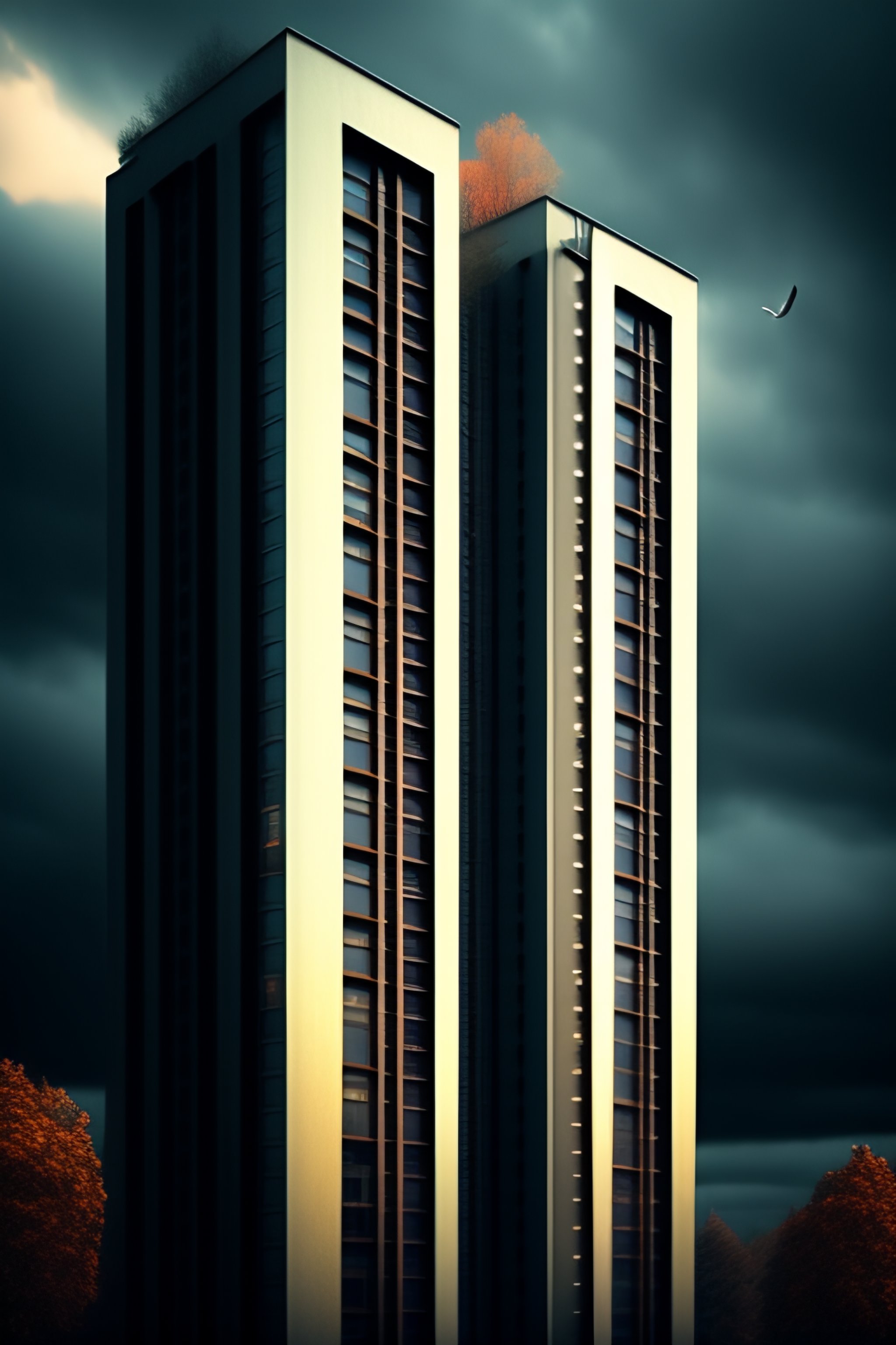 Lexica - Soviet apartment building, low, overcast sky, autumn, noir ...