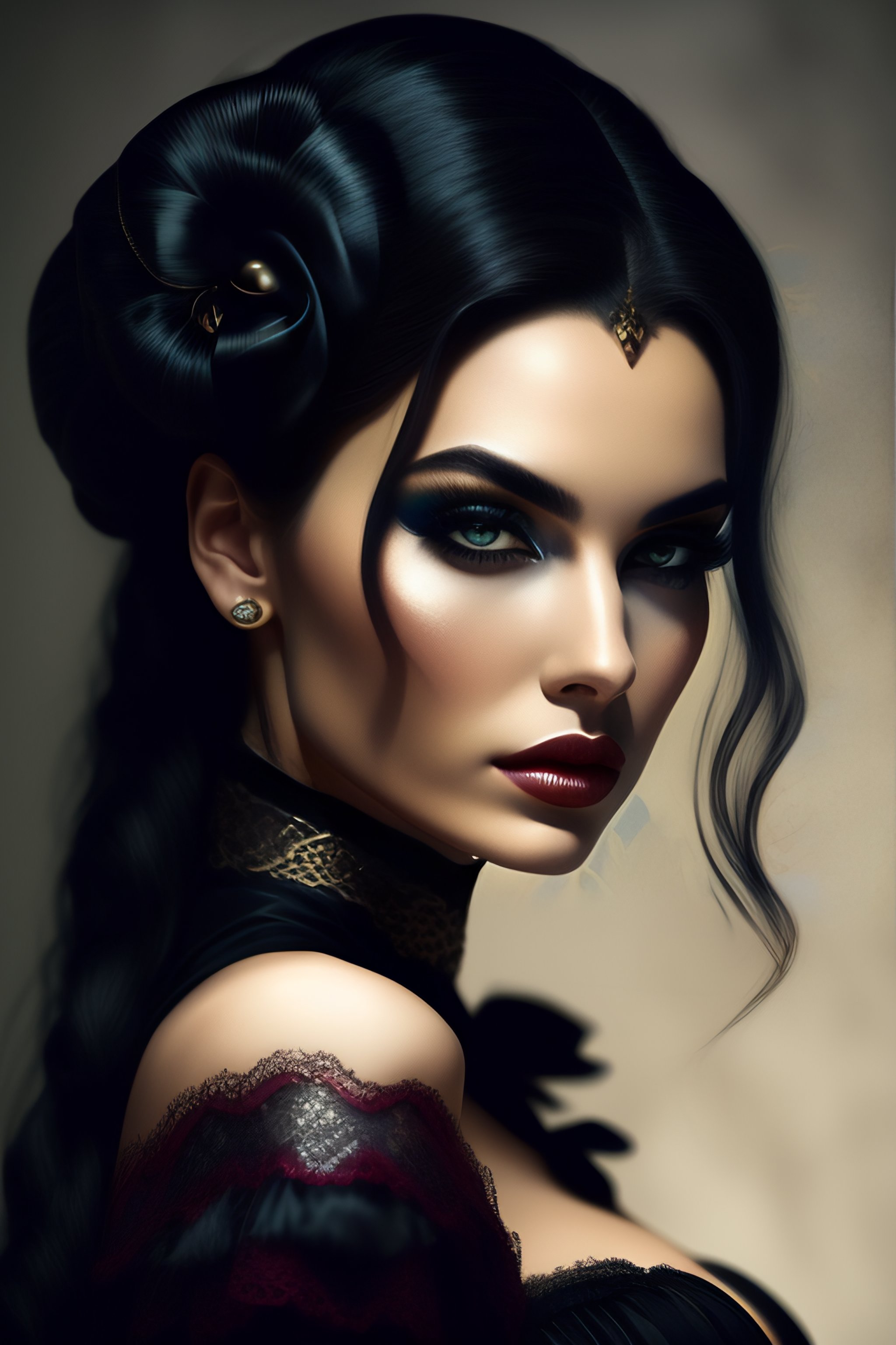 Lexica - Gorgeous gothic girl, cinematic