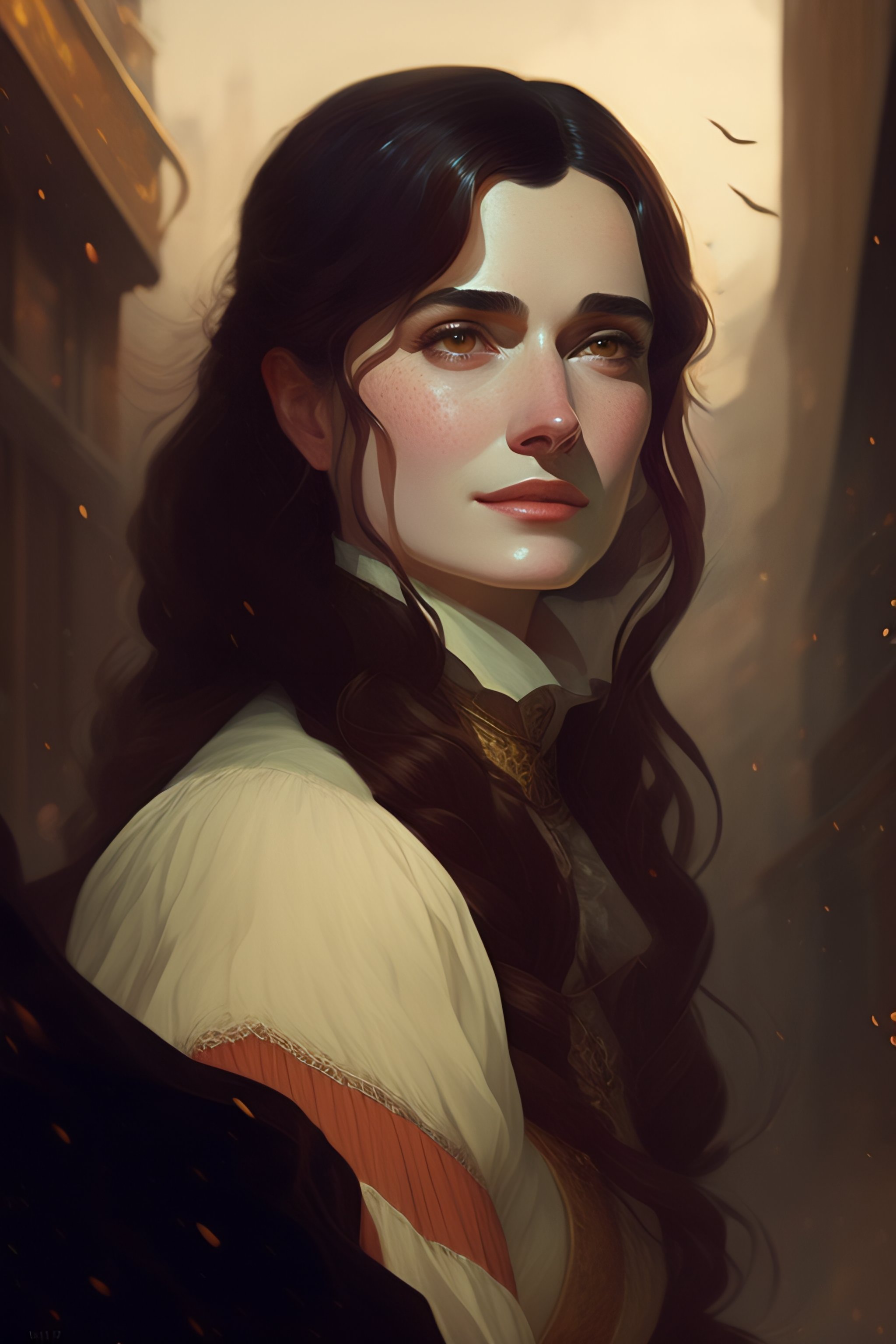 Lexica - (freckles) Victorian reporter baroque oil painting rachel ...