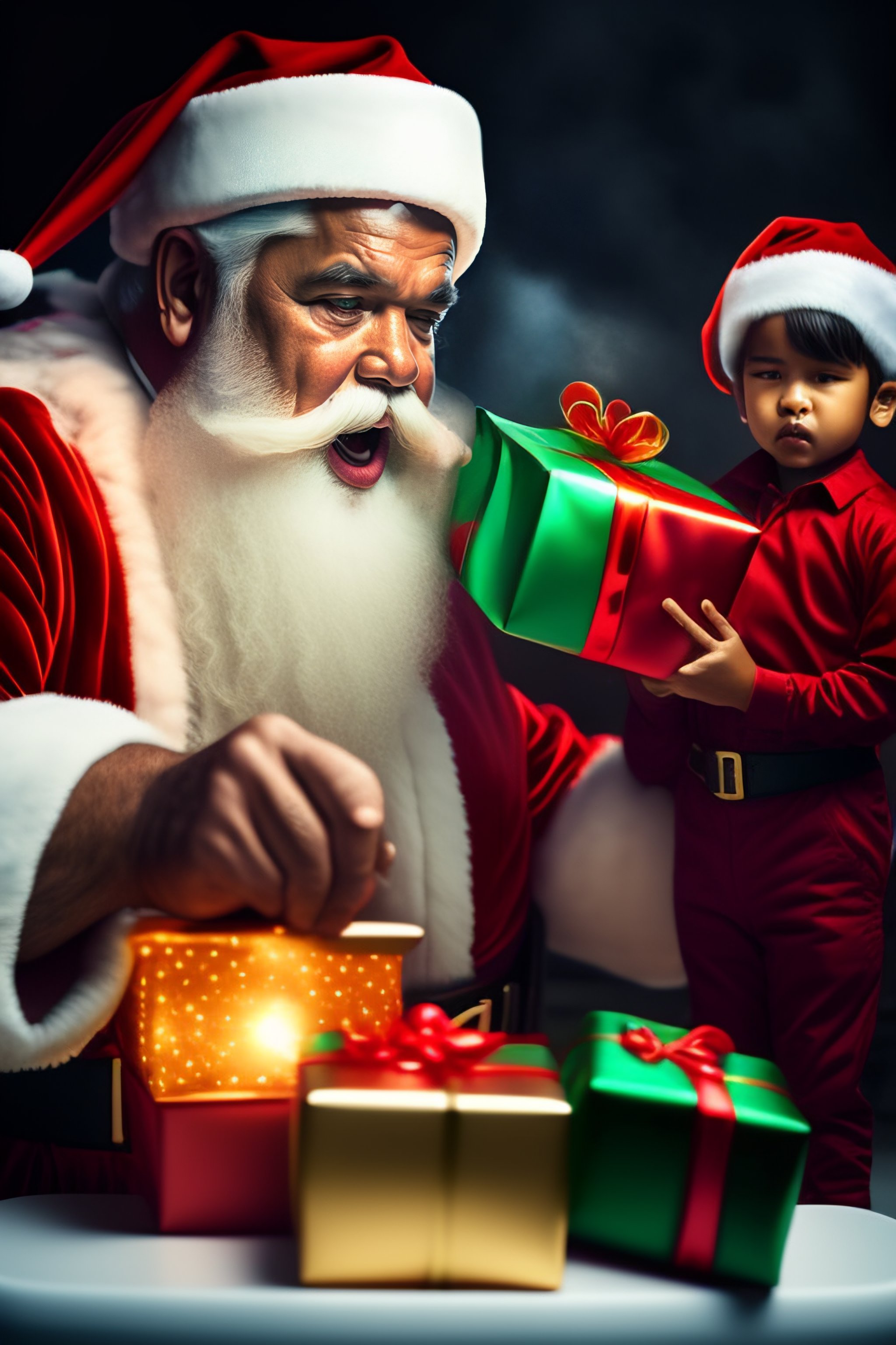 Crying Children With Santa