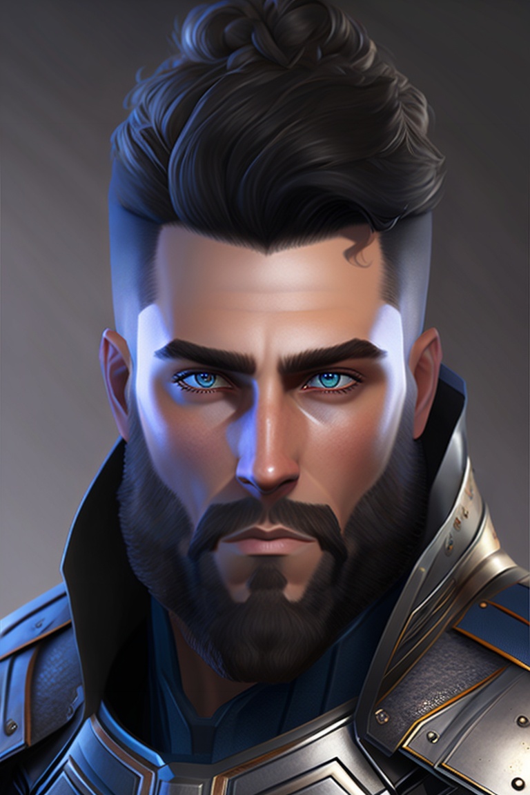 Lexica - A realistic portrait of a stoic warrior, he's a caucasian man ...