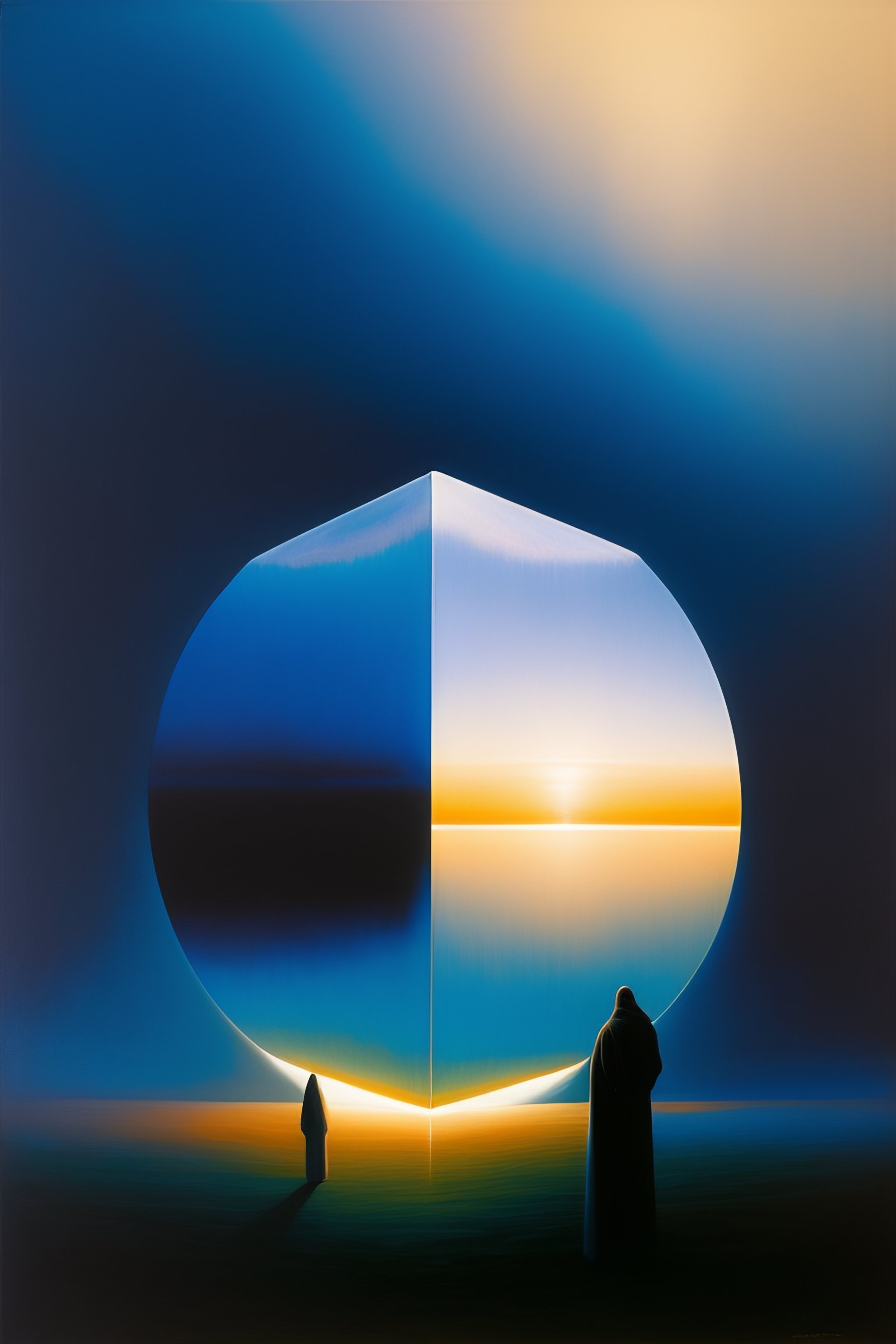 Lexica - Worshippers in robes huddled around a very complex gigantic ...