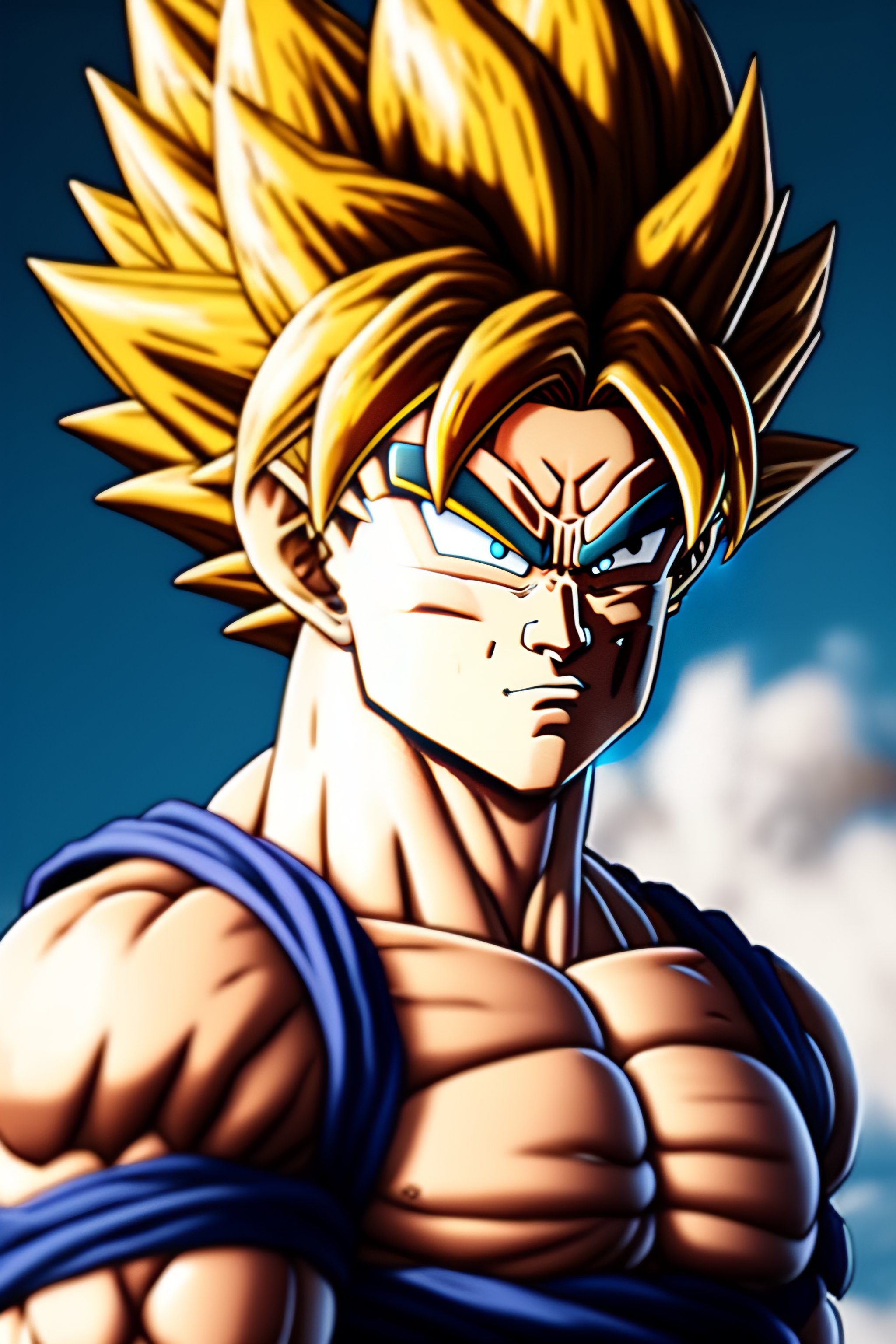 Lexica - Goku face from Dragon Ball Z, realistic, detailed