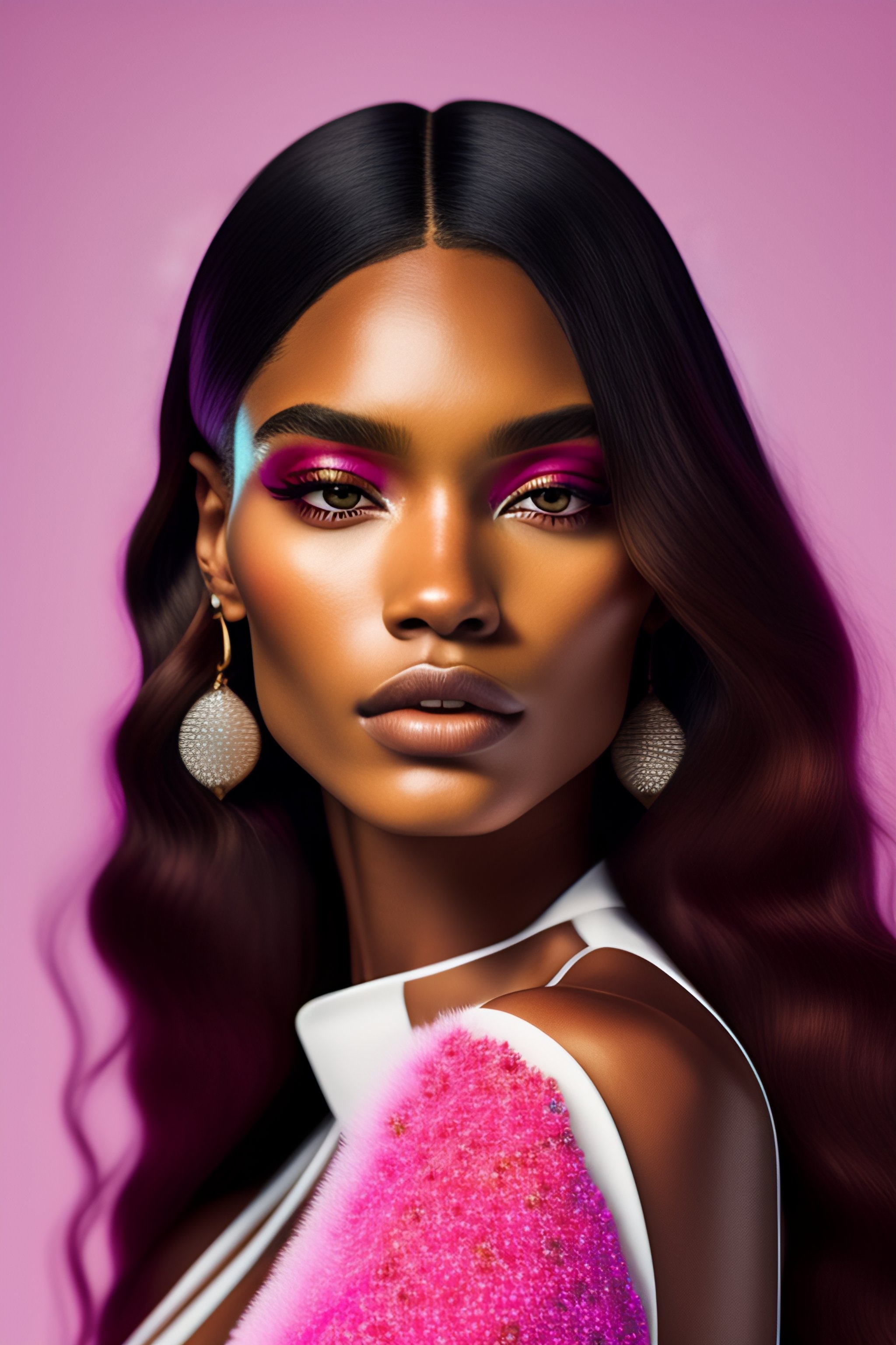 Lexica - A photo close-up of a beautiful long haired woman with light ...