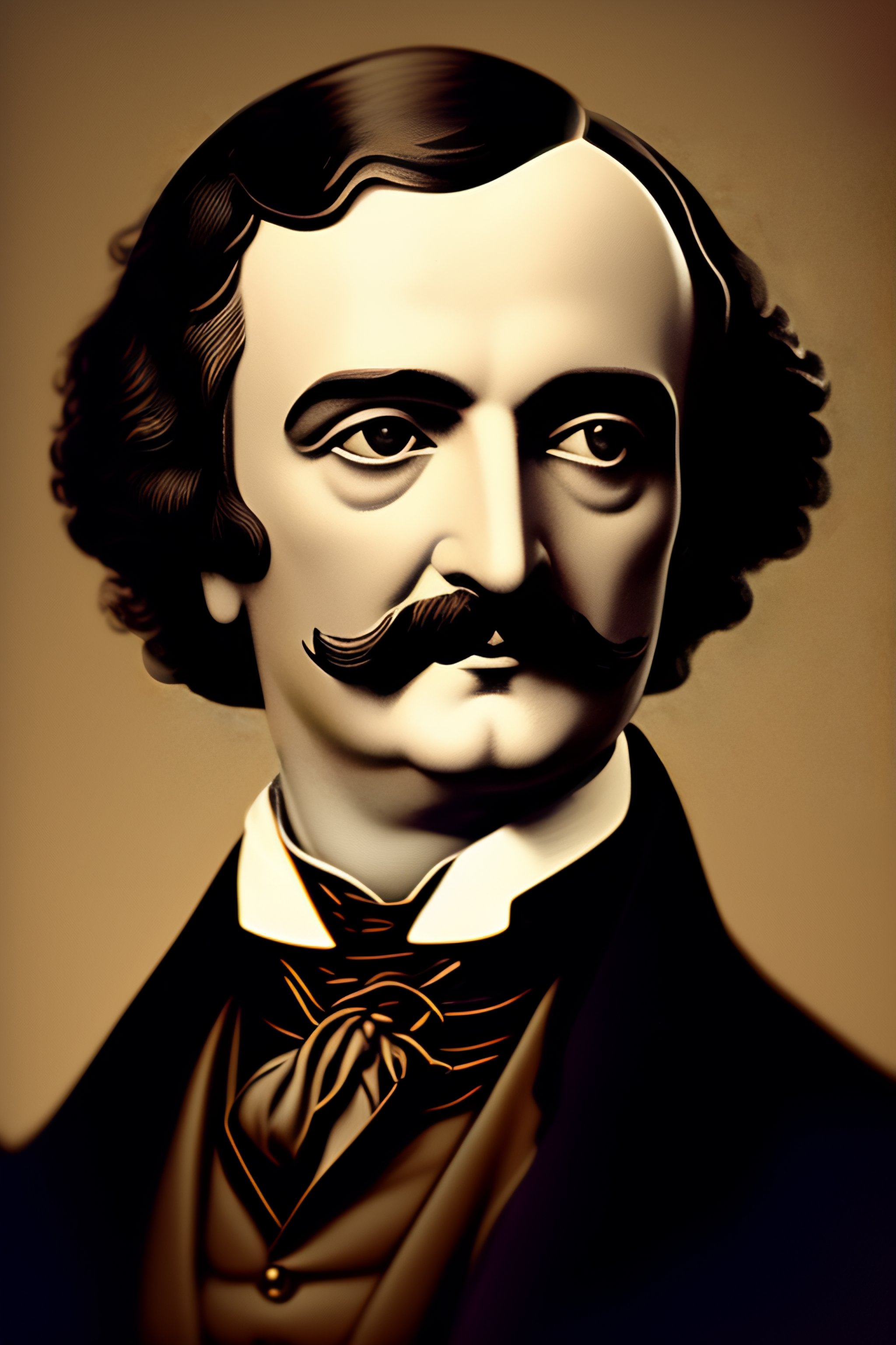 Lexica - Depict Edgar Allan Poe with a smiling face in 2020
