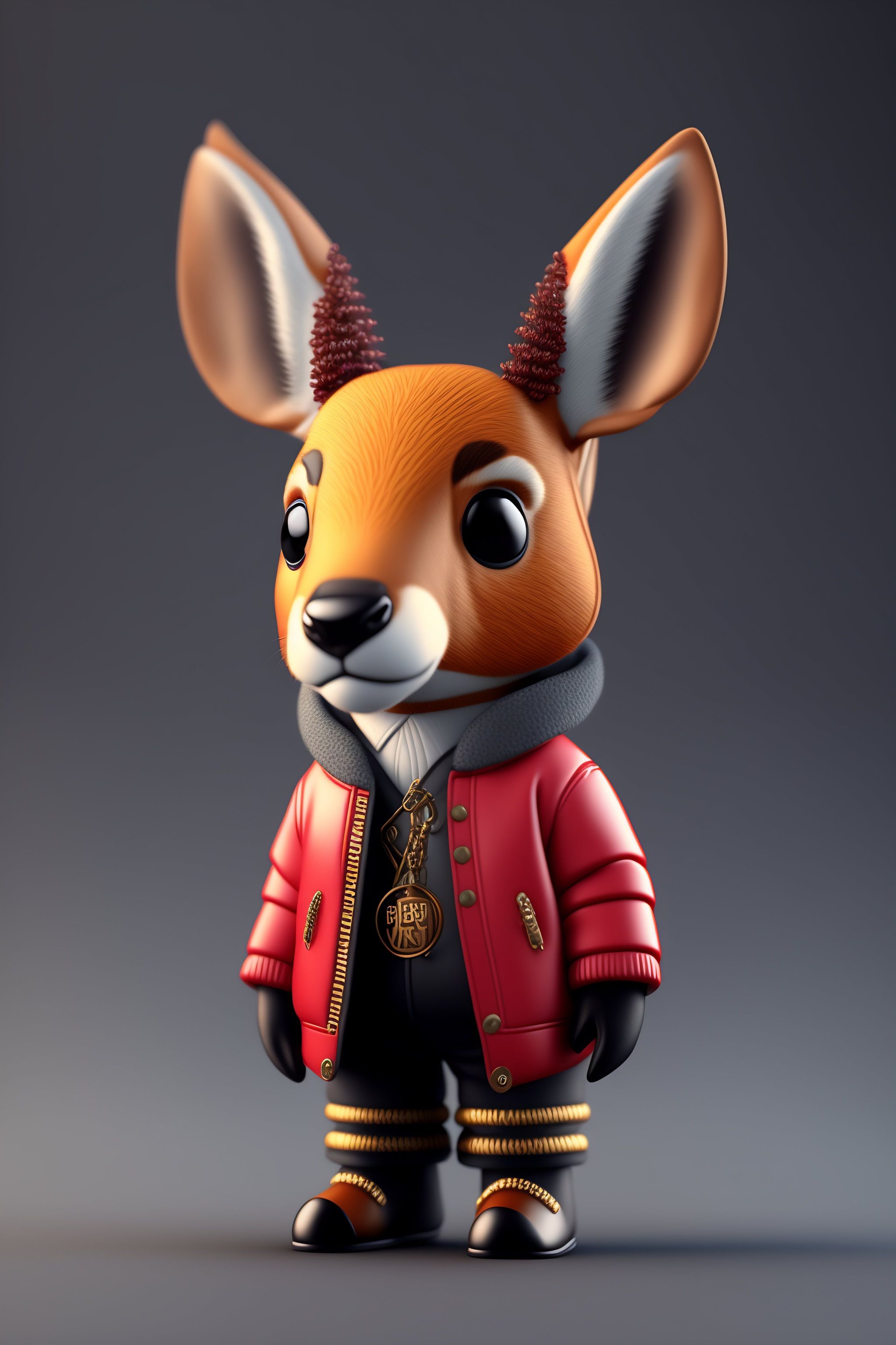 Lexica - Deer in a jacket, character, detailed muzzle, 3d octane render ...