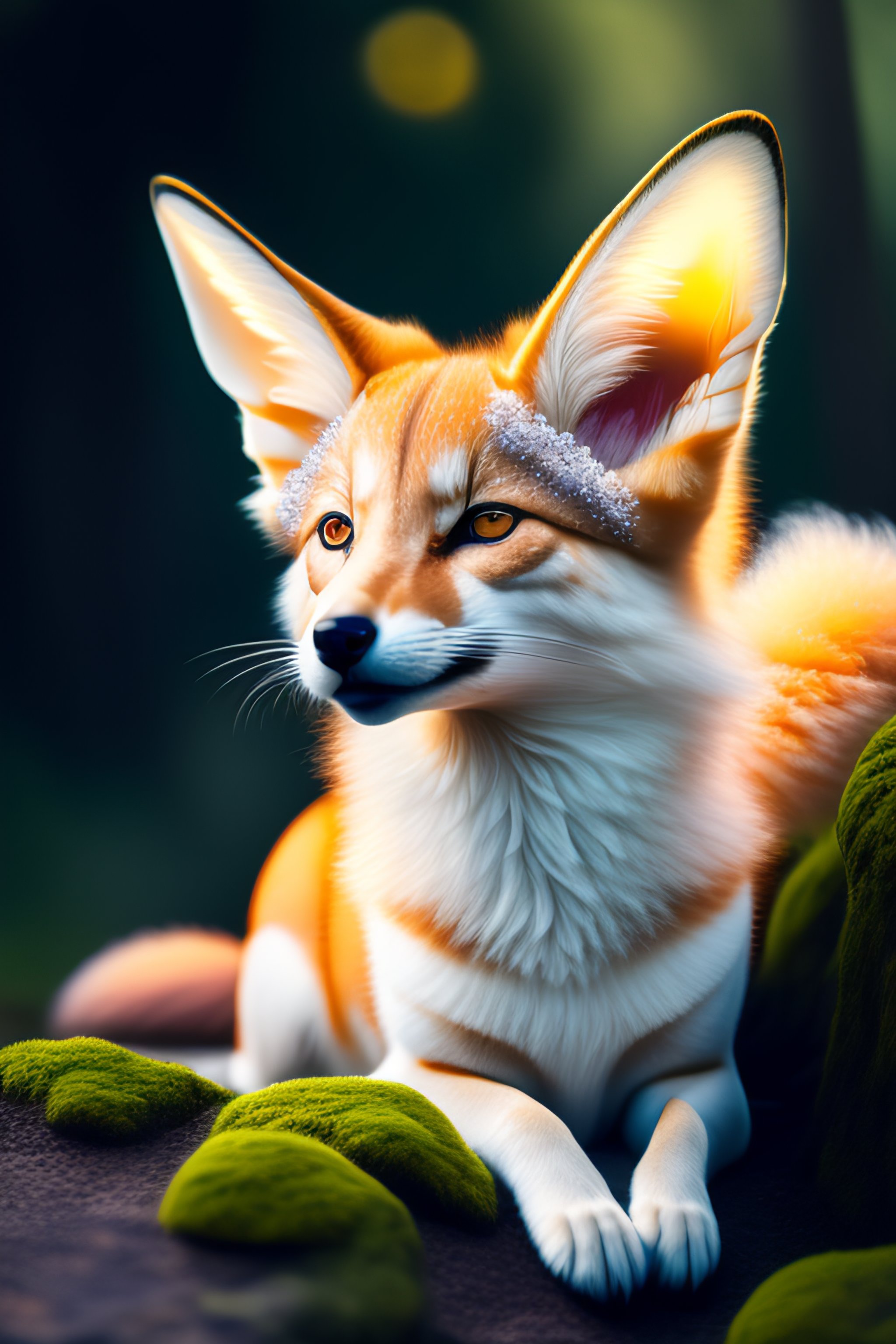 Lexica - Hyper close up photography of a majestic long ear kitsune ...