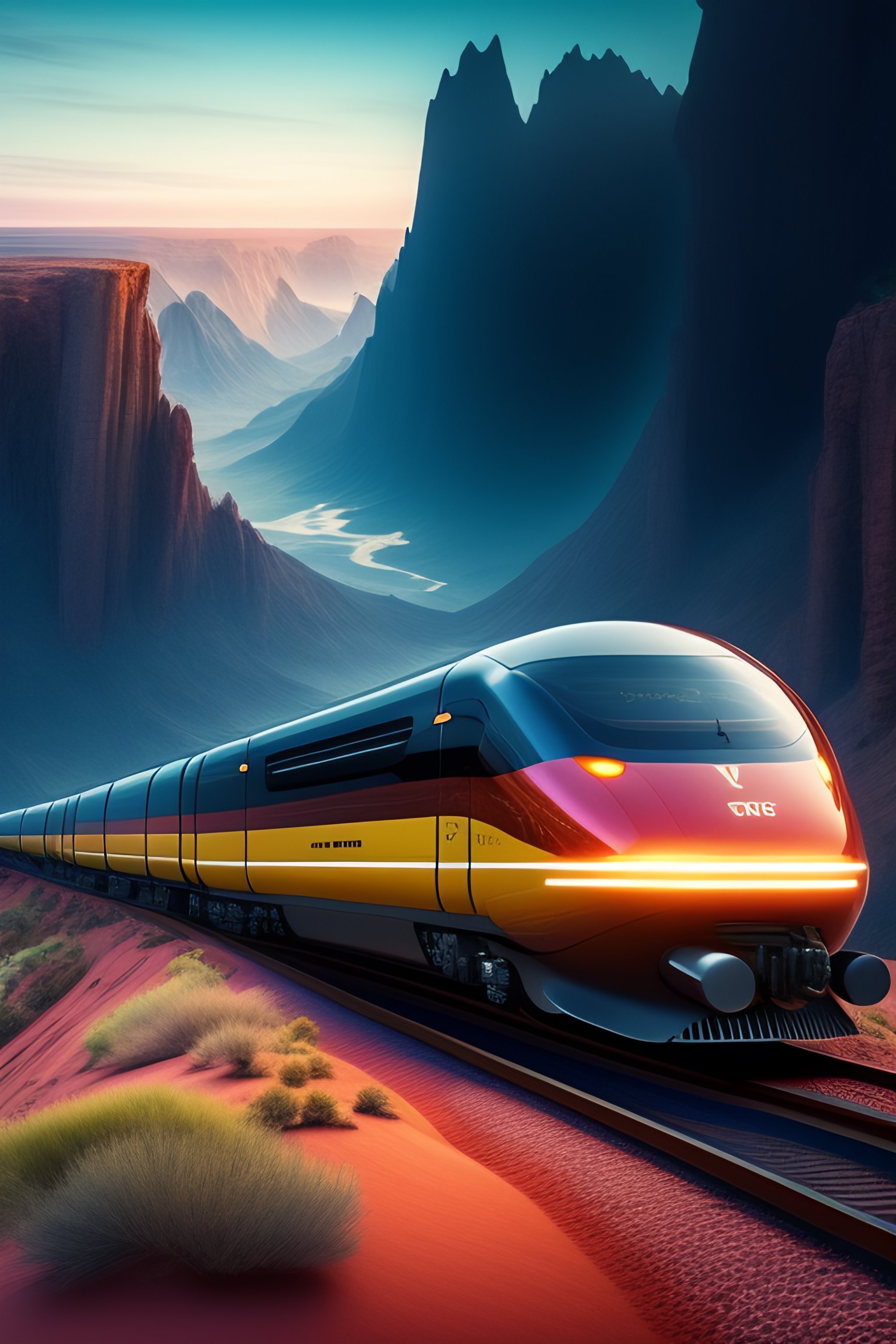 Lexica - Electric train line, on another planet