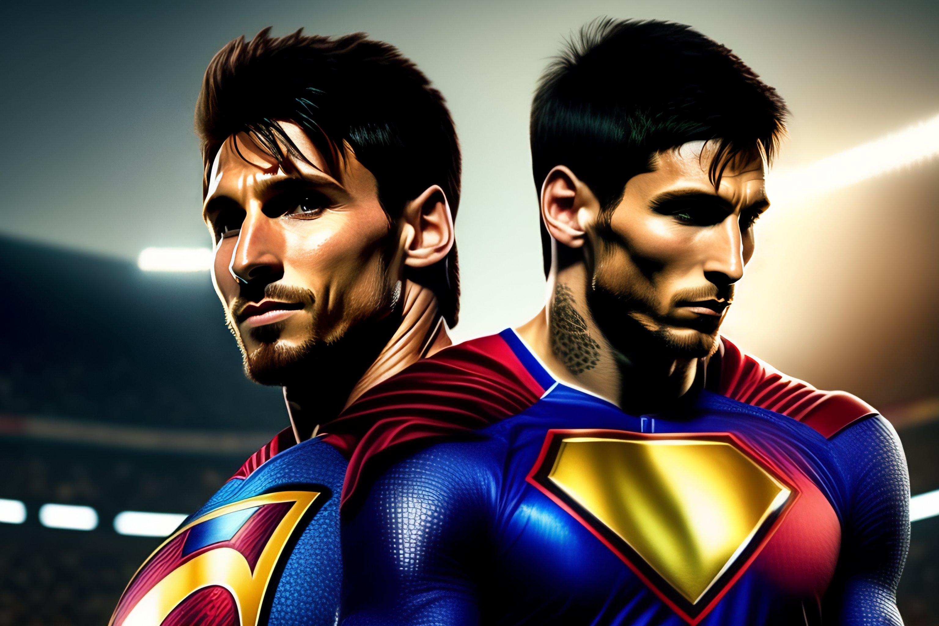 Lexica - Liones messi con ropa de super heroe