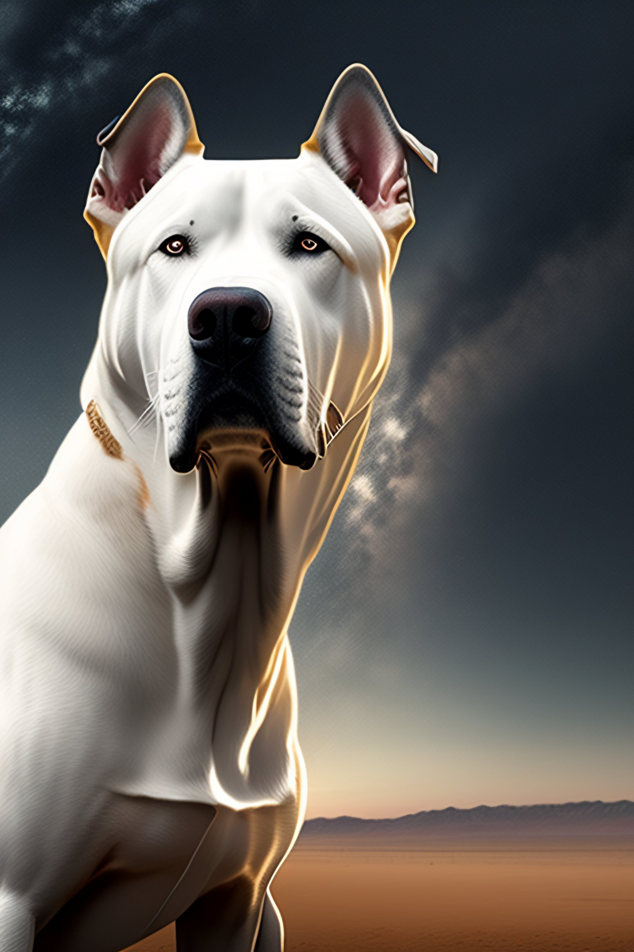 Lexica - Puedes Crear la imagen de un perro dogo Argentino molesto