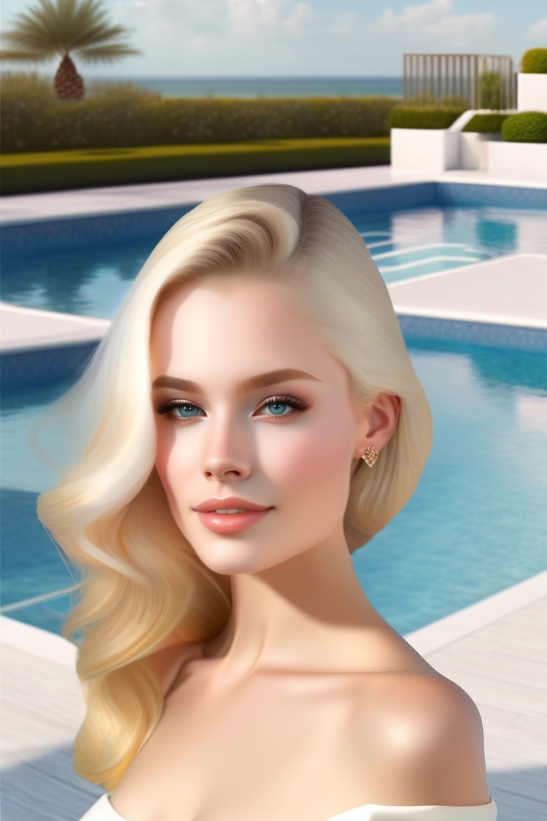 Lexica - Beautiful young woman, pale white complexion, white blonde ...