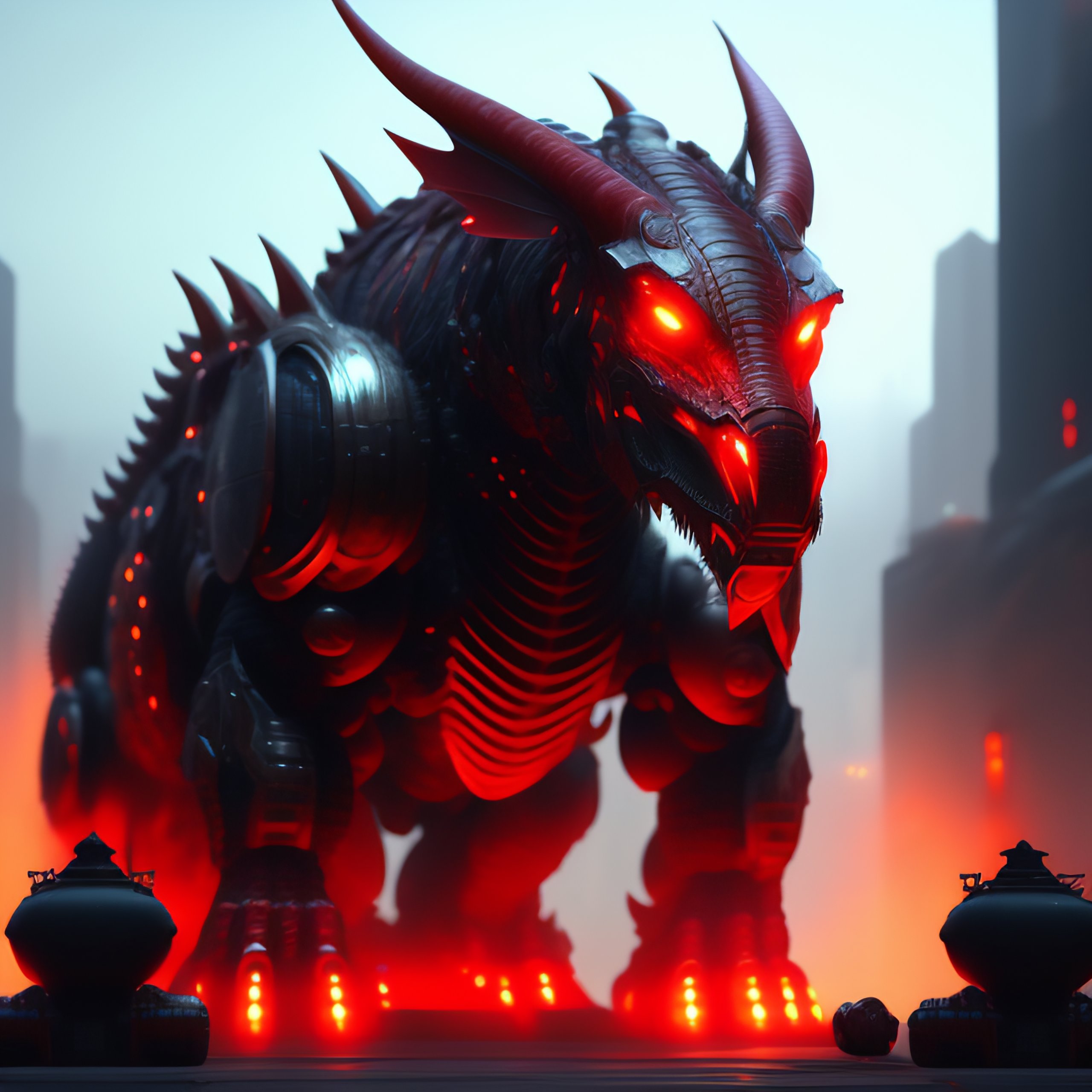 Lexica - A biomechanical cyborg dragon from planet of the apes, with ...