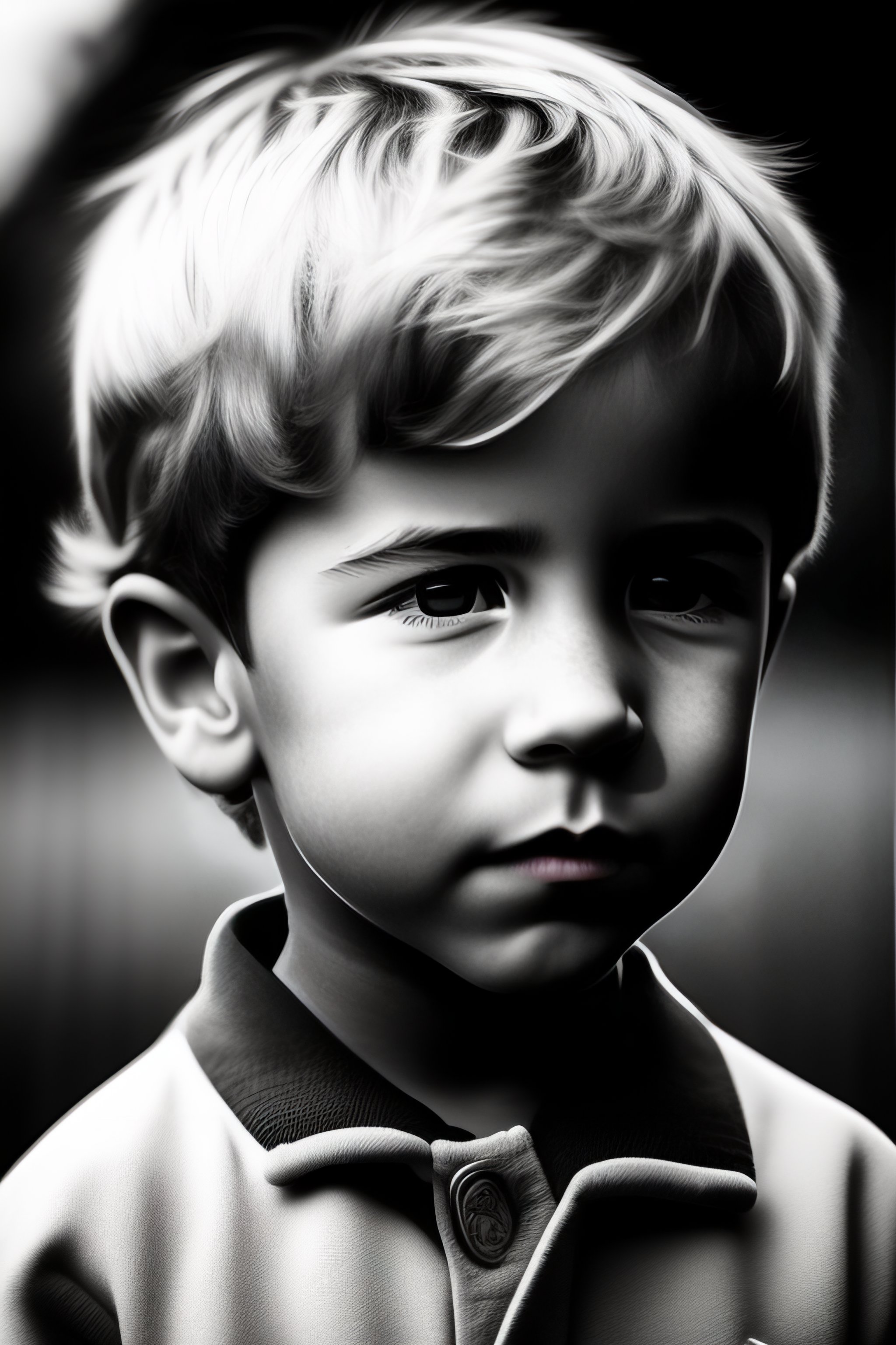 Lexica - Chracter face boy simple black and white