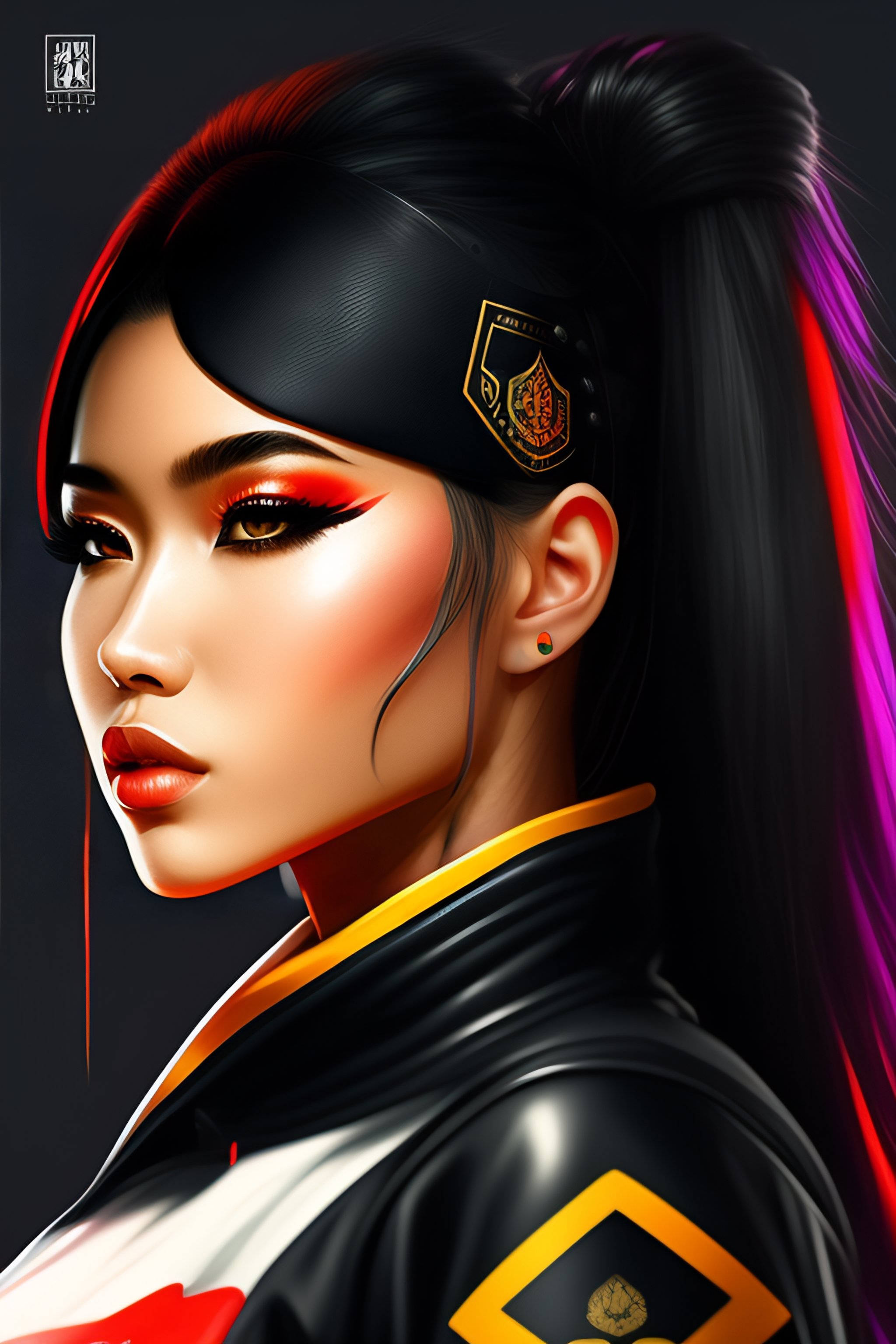 Lexica - A detailed portrait of a soldier woman urban ninja in black ...