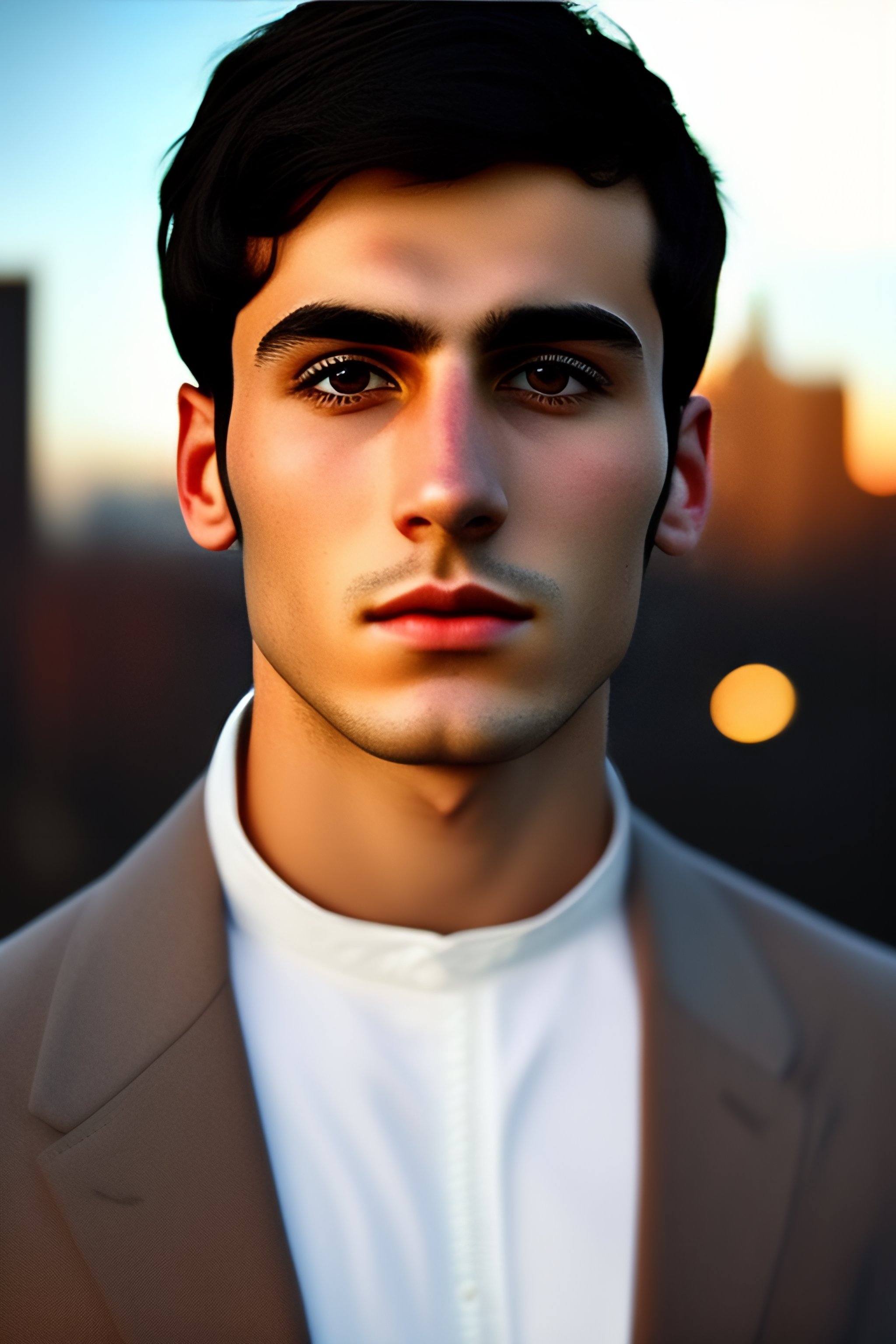 Lexica - Dark haired 22 years old young white turkish man has little ...