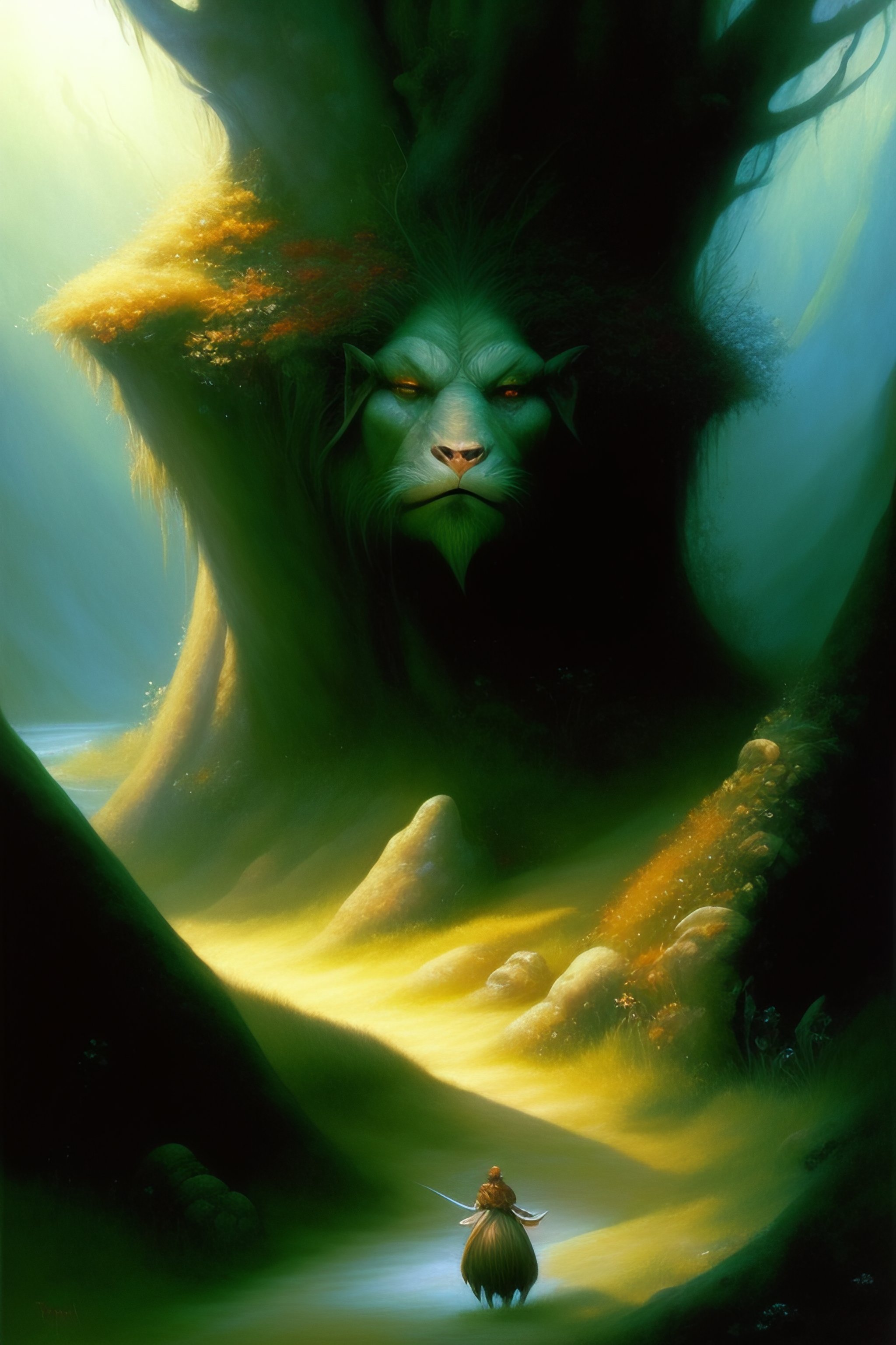 Lexica - Style of Brian Froud, trolls, painting, landscape, creepy
