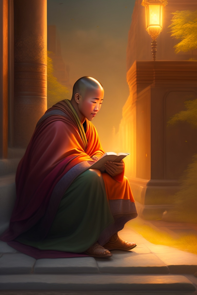 Lexica - The monk's assistant's visit: Illustrate the monk's assistant ...
