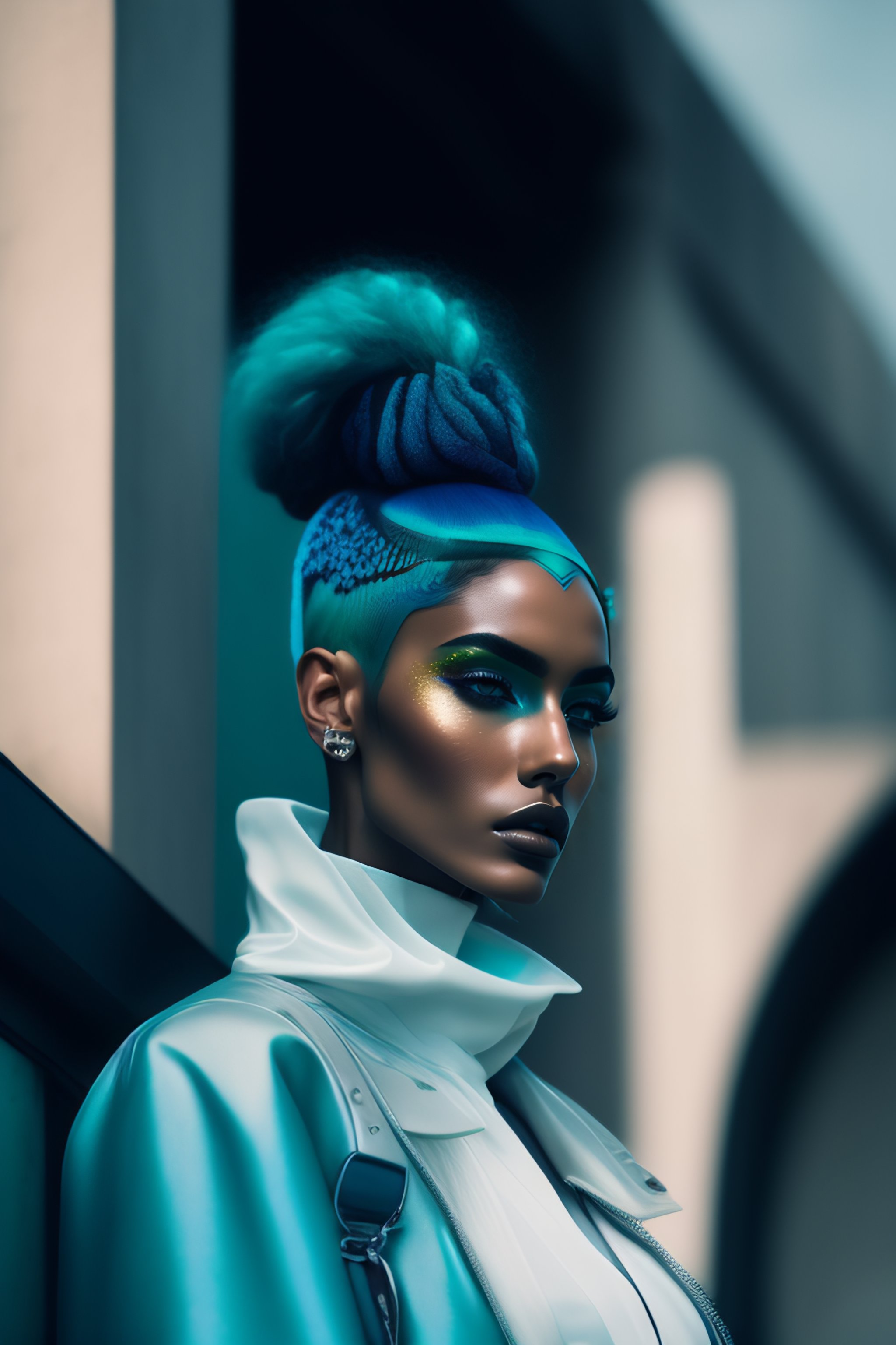 Lexica - Portrait of haute couture beautiful arab cyberpunk model with ...