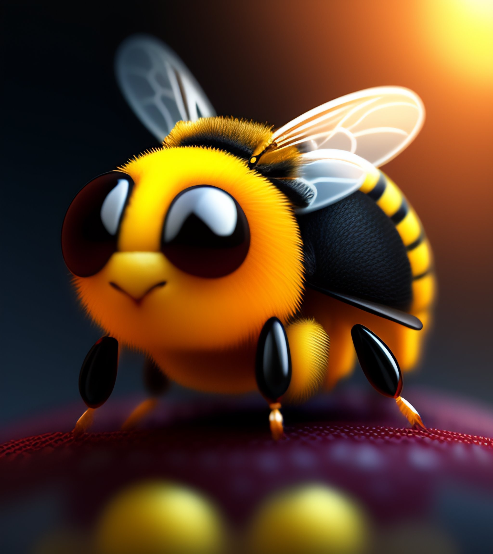 Lexica - Lazy bee looks like a pokenon with red eyes and knight armor