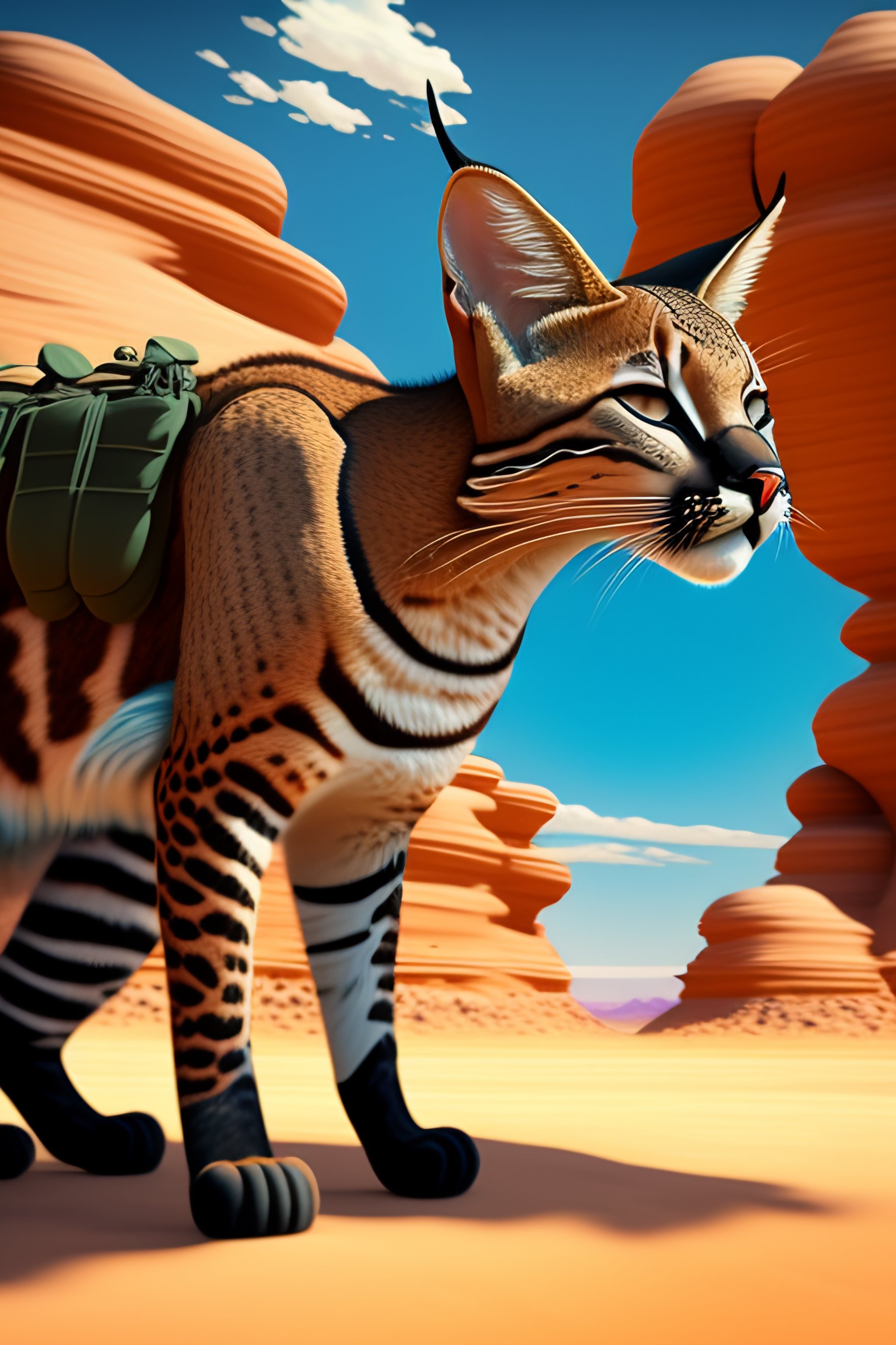 Lexica - A desert bobcat in a busy shopping mall in Arizona. Japanese ...