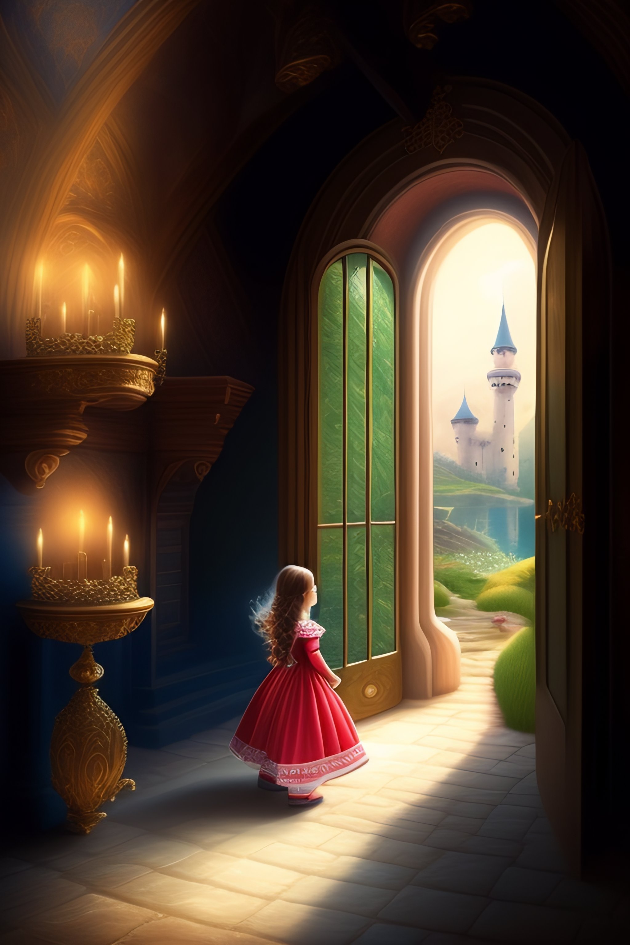 Lexica - A young princess exploring a castle filled with hidden treasure