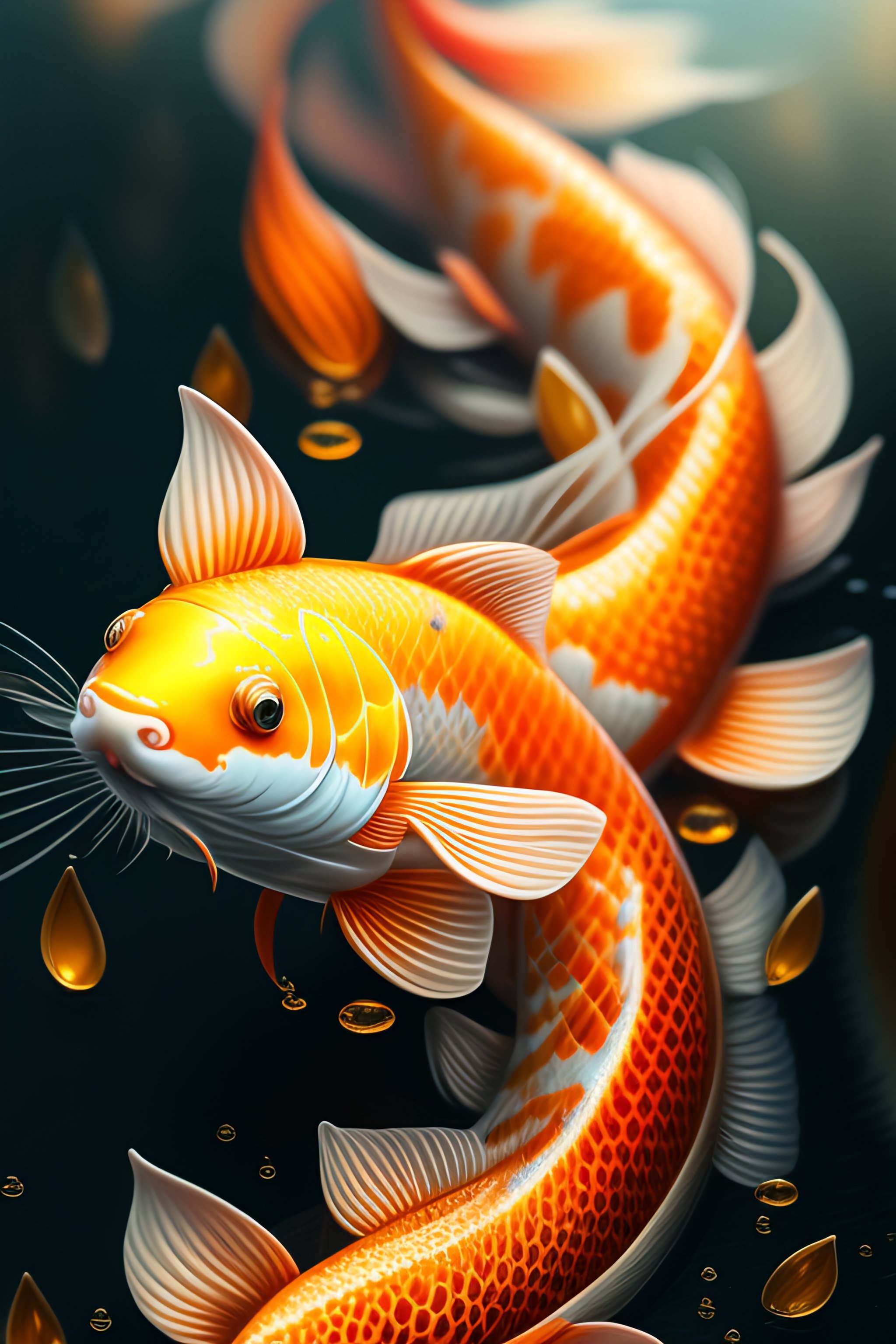 Lexica - Koi cat, digital art, digital painting, hyper sharp focus ...