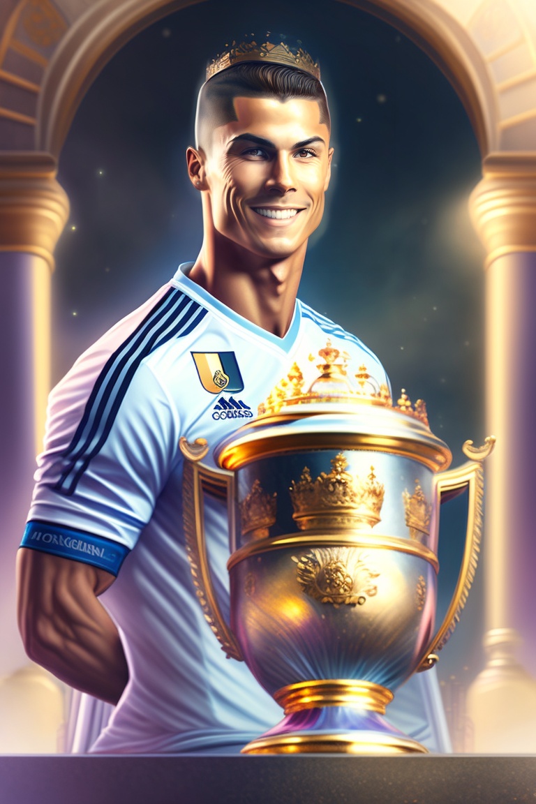 Lexica - Cristiano Ronaldo, king , football,throne,real madrid,robot ...