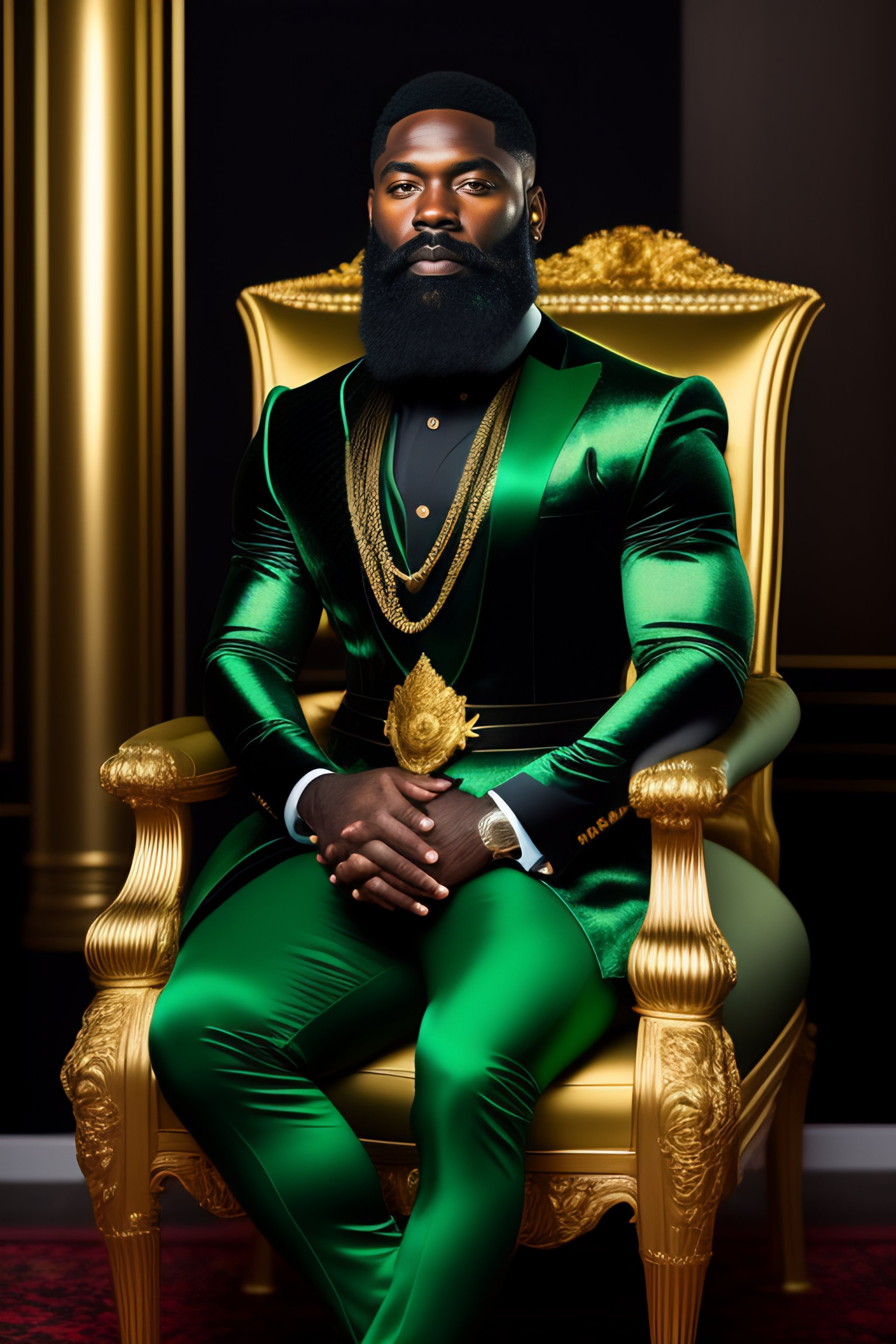 Man Sitting On Throne